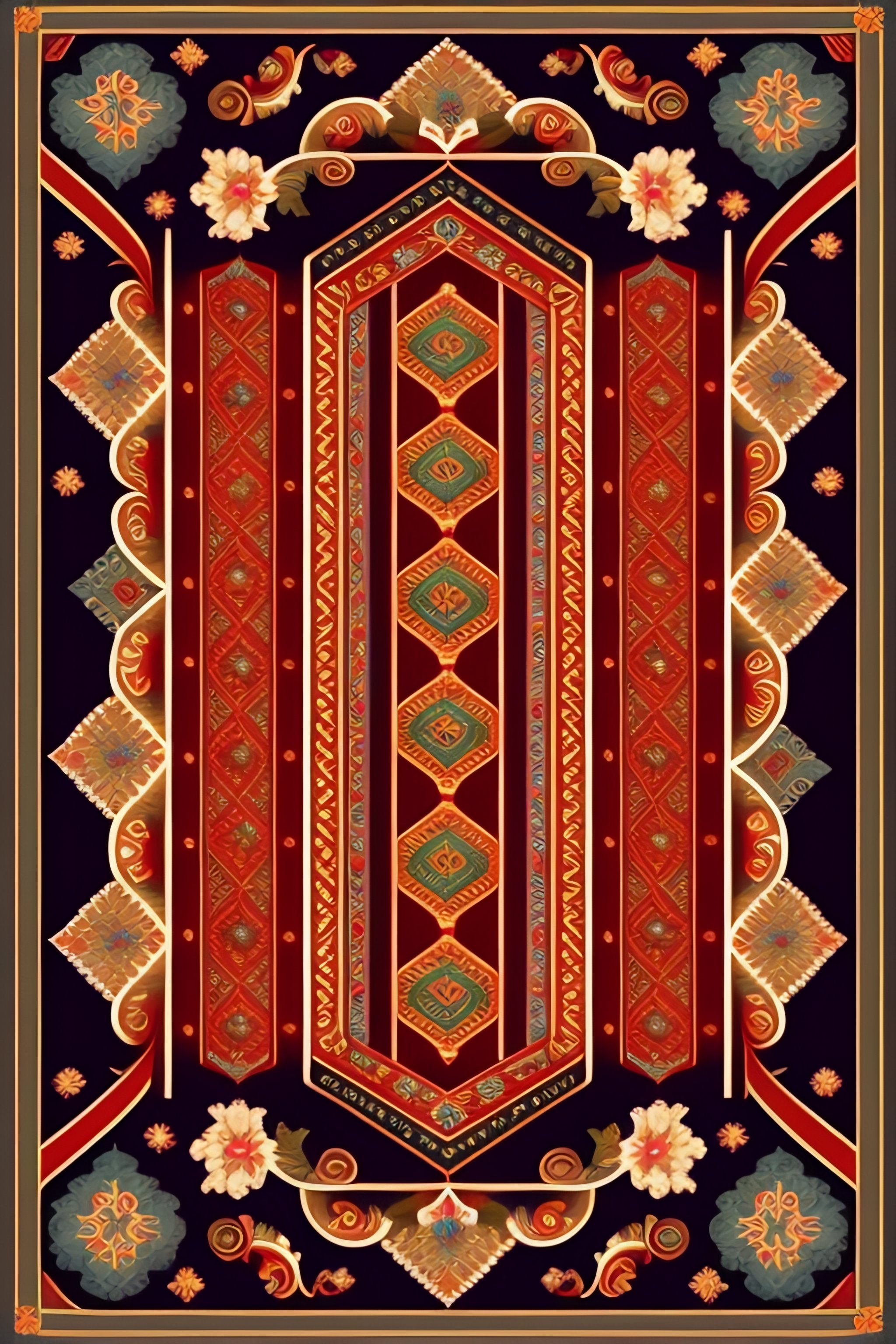 Lexica - Folkloric russian carpet hand drawn
