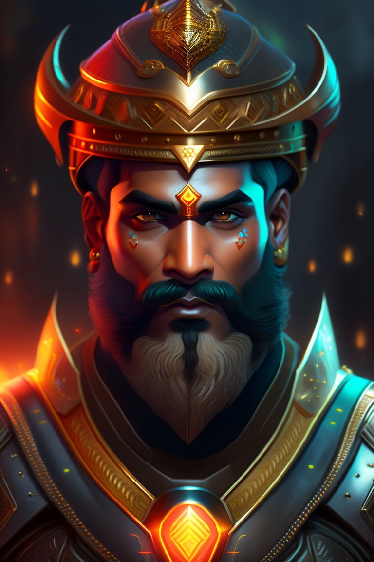 Lexica - Portrait of a Raavan, fantasy, front light, intricate ...