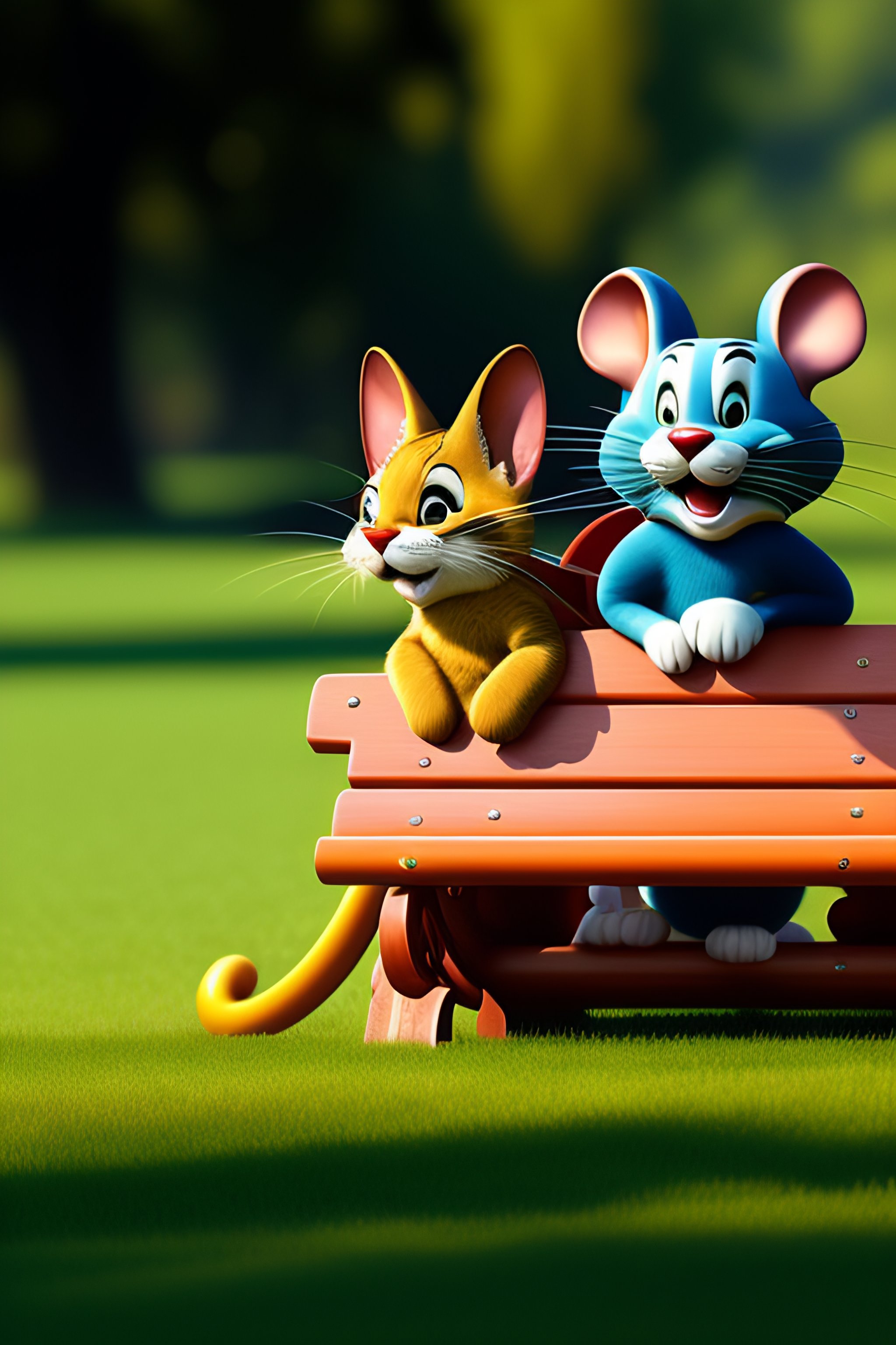 Lexica - Tom and jerry playing in a park