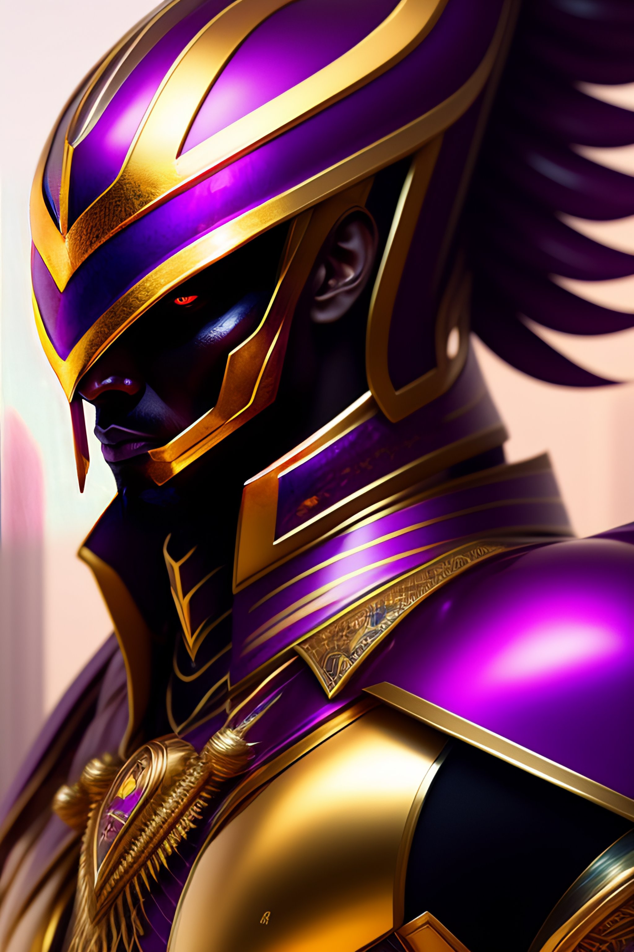 Lexica - Painting of a Skeletal pharaoh in full purple and gold beetle ...