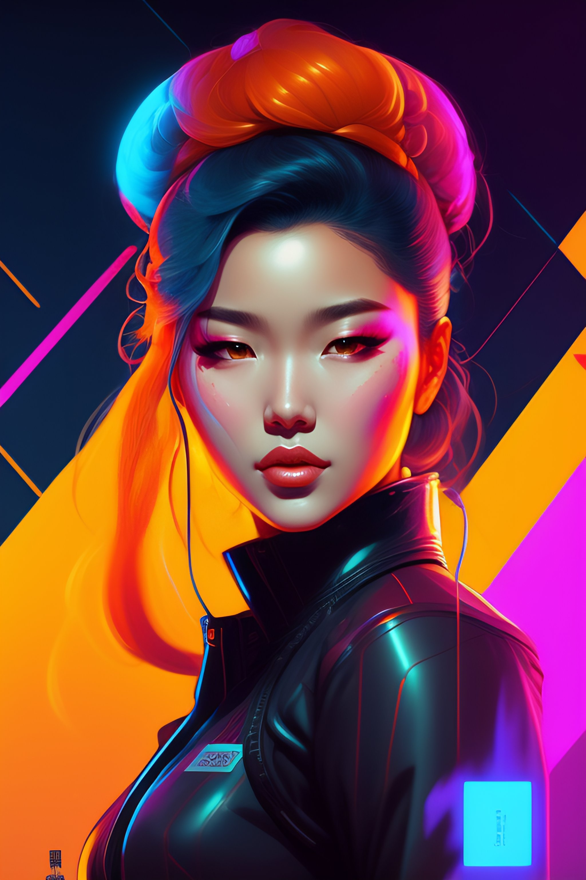 Lexica - A colorful comic noir illustration painting of a cyberpunk ...