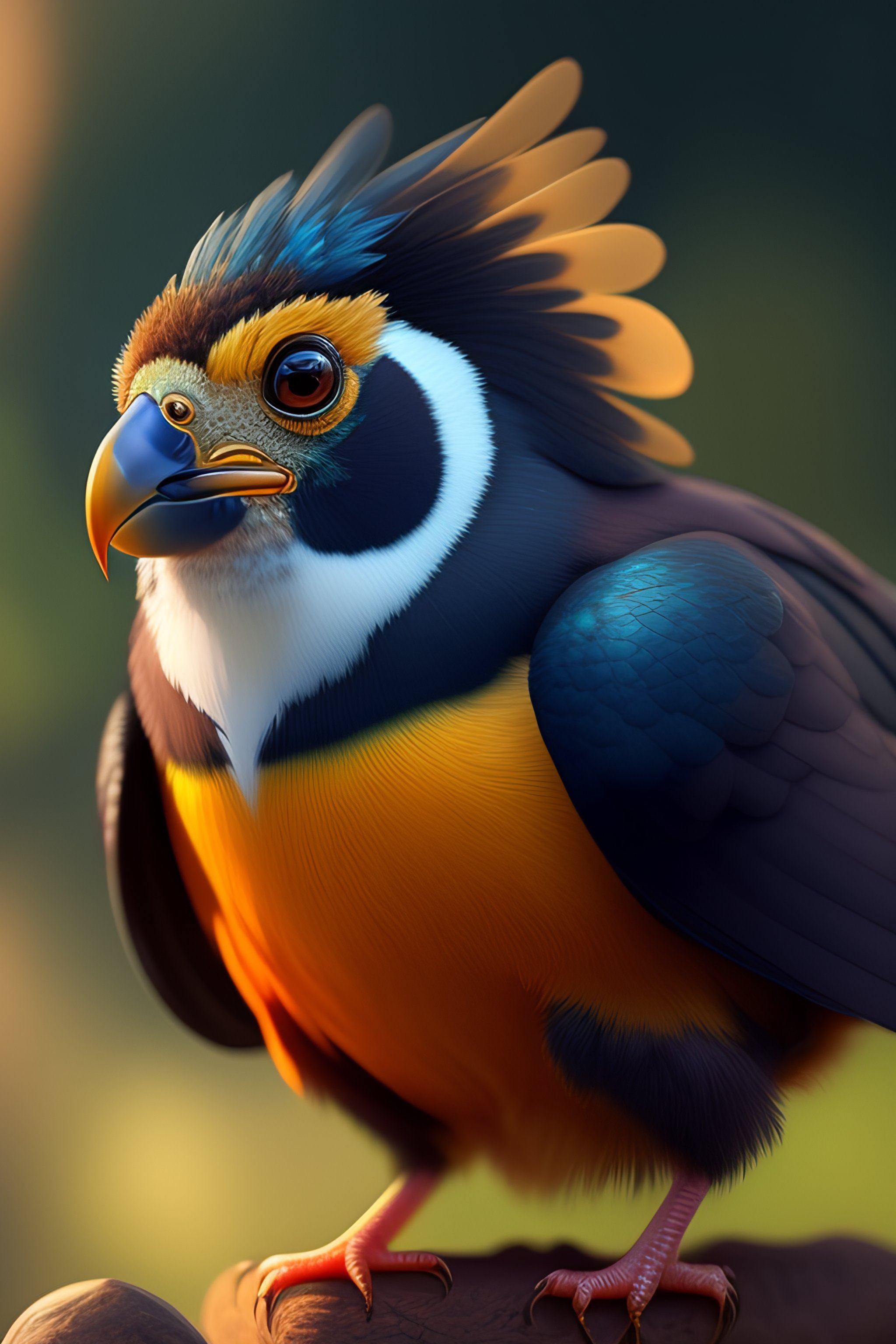 Lexica - Concept art digital painting a marmoset+mynah bird+dung beetle ...