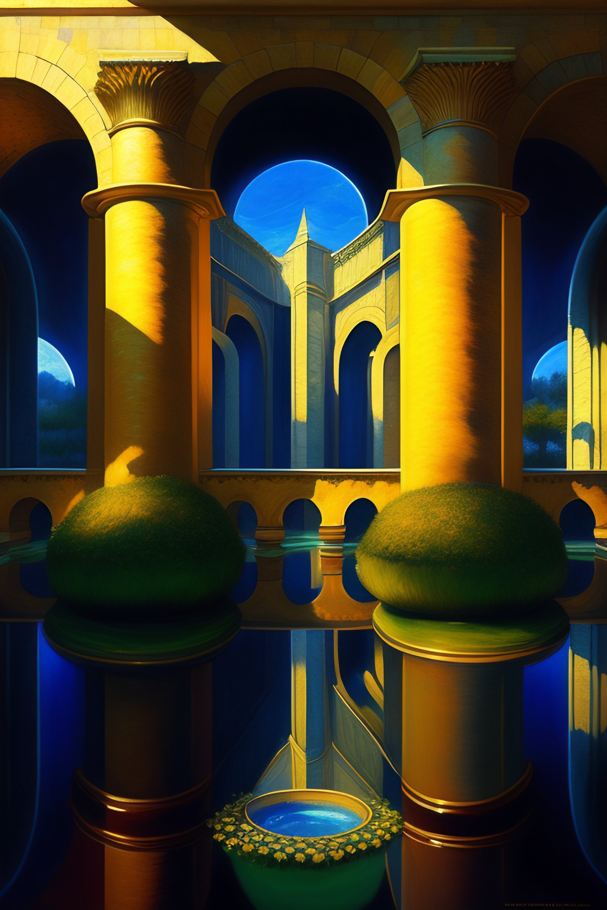 Lexica - Tiled room squared waterway, aqueducts, fantasy. intricate ...