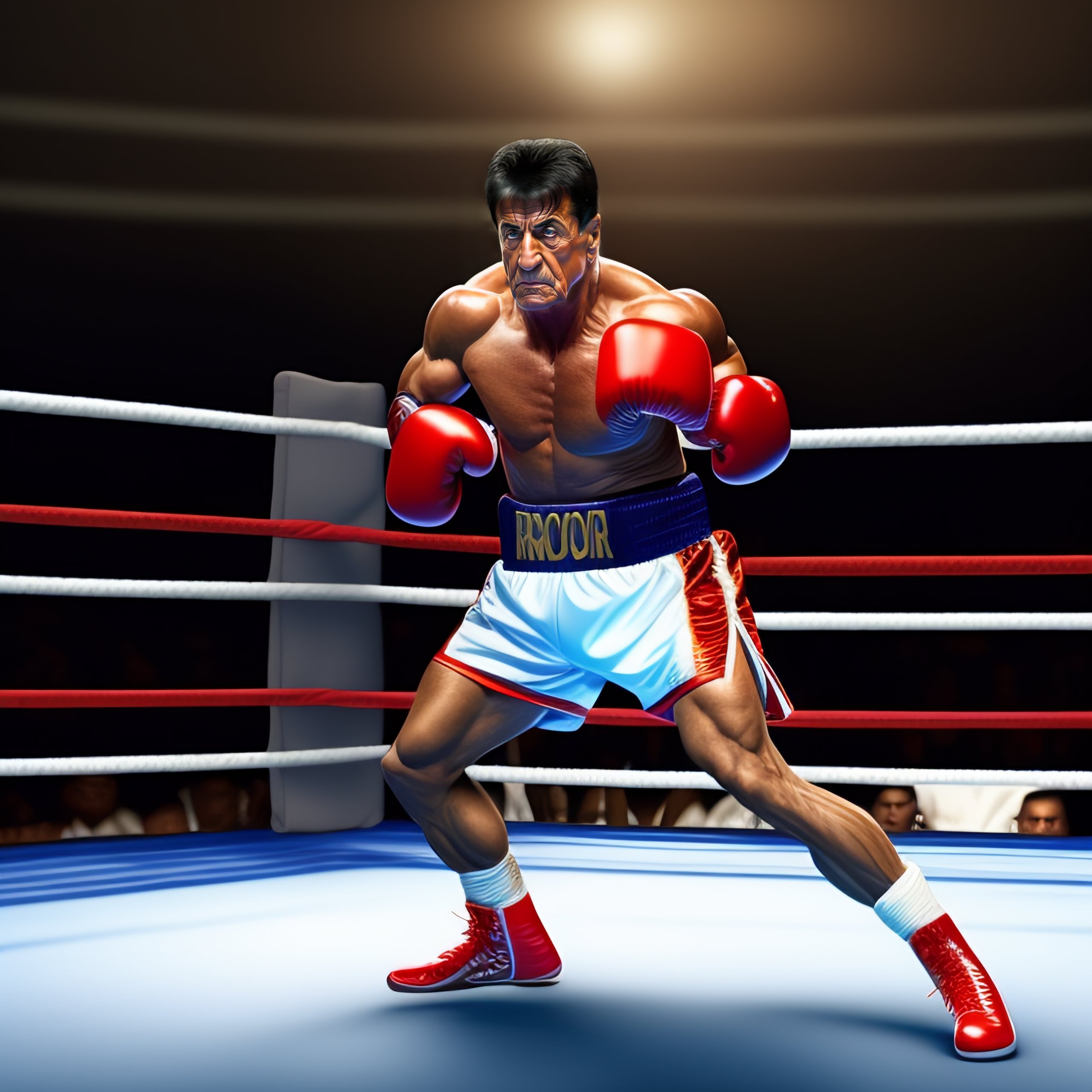 Lexica - Full body shot, 90 year old sylvester stallone as rocky, white ...