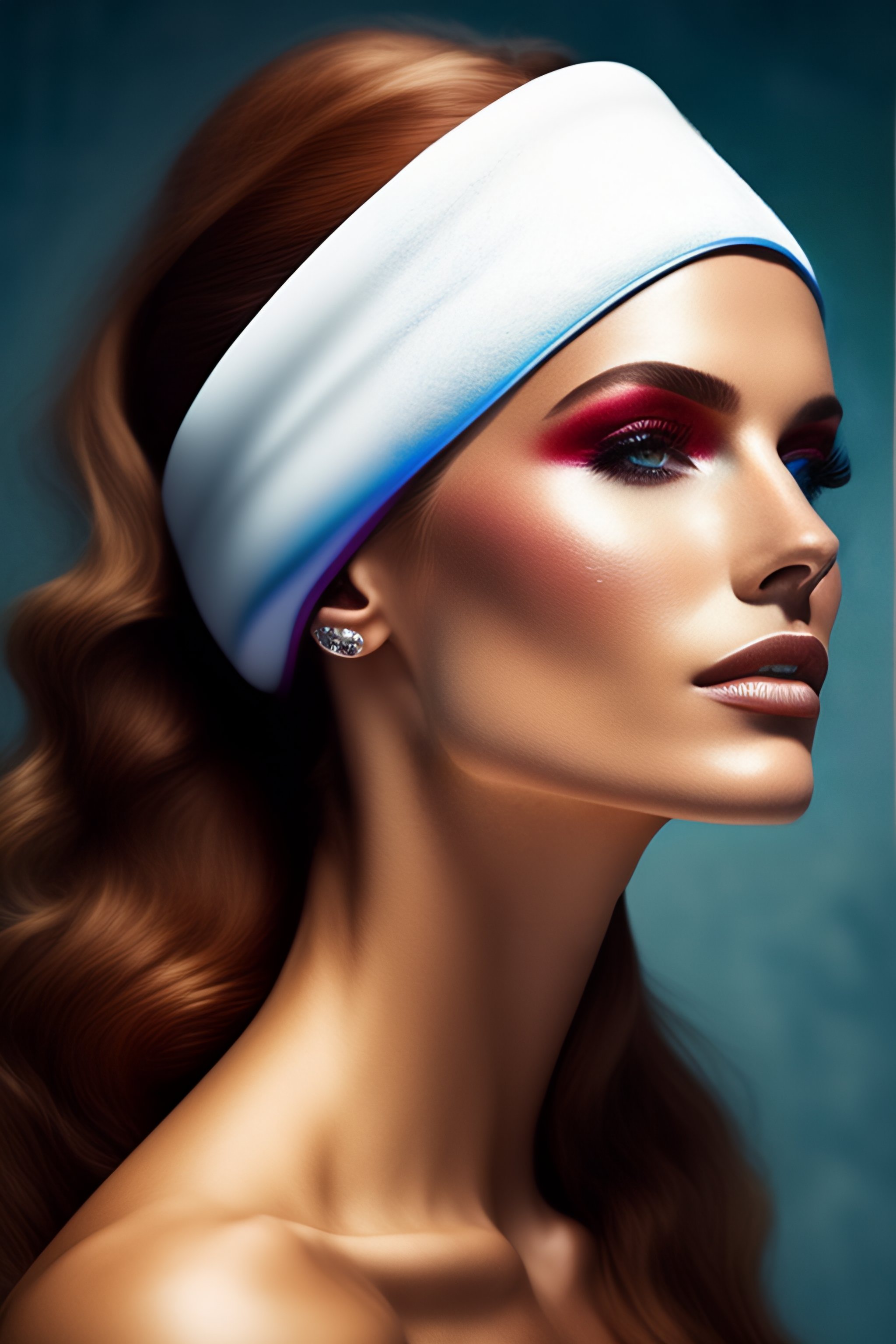 Lexica - Rough spray painted; beautiful white woman with head garment ...