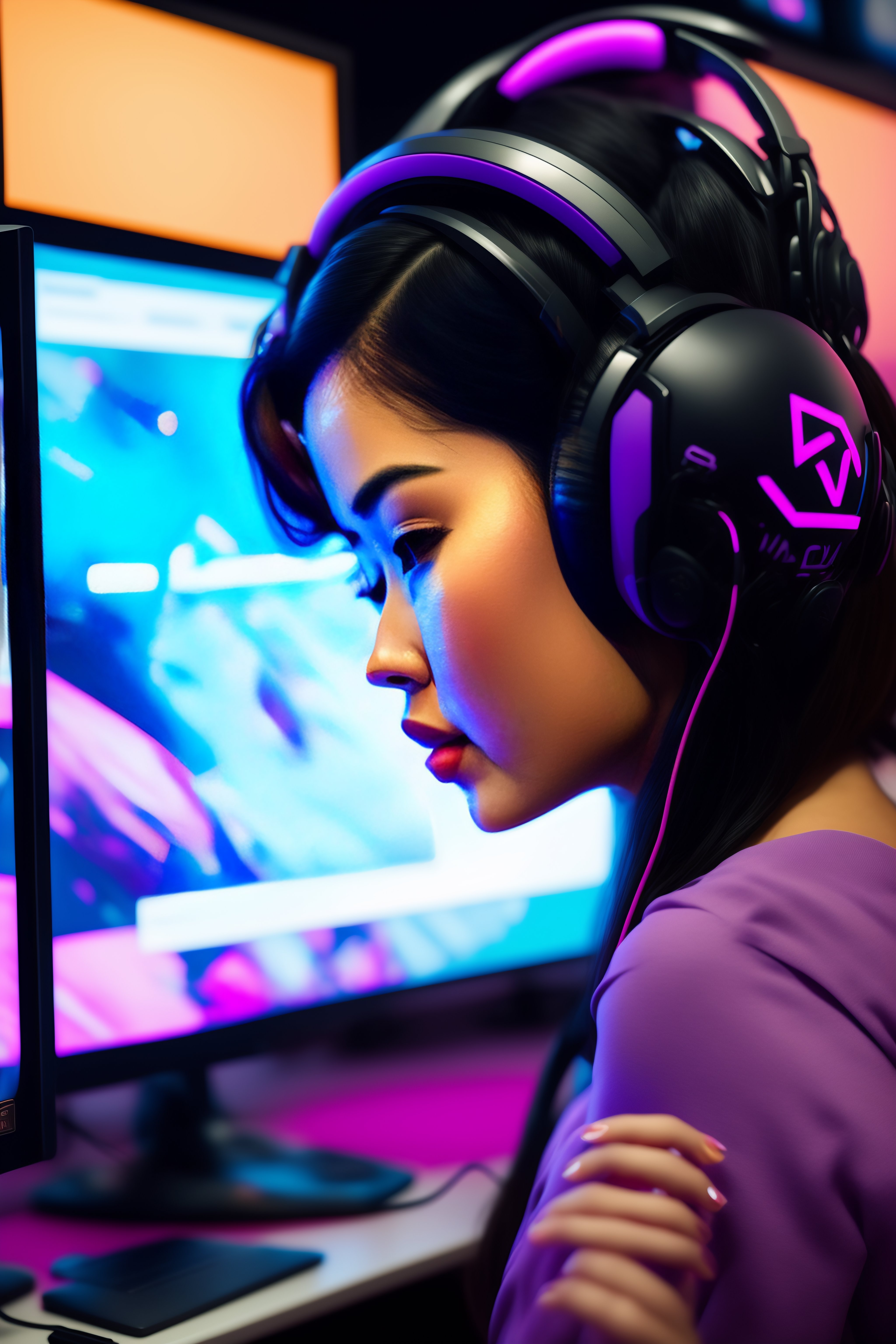 Lexica - Dva using computer and playing League of Legends