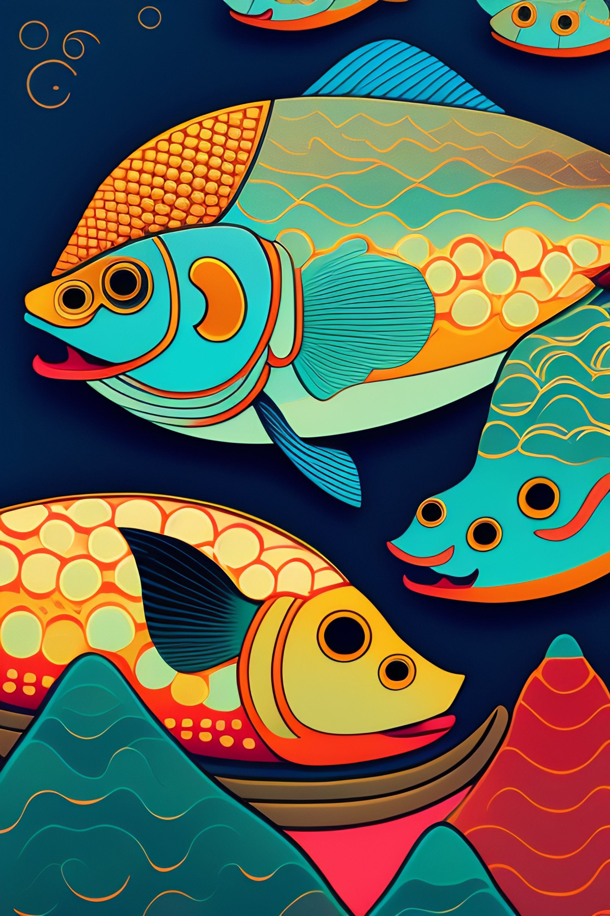 Lexica - Illustration of 2 ancent Japanese fishman