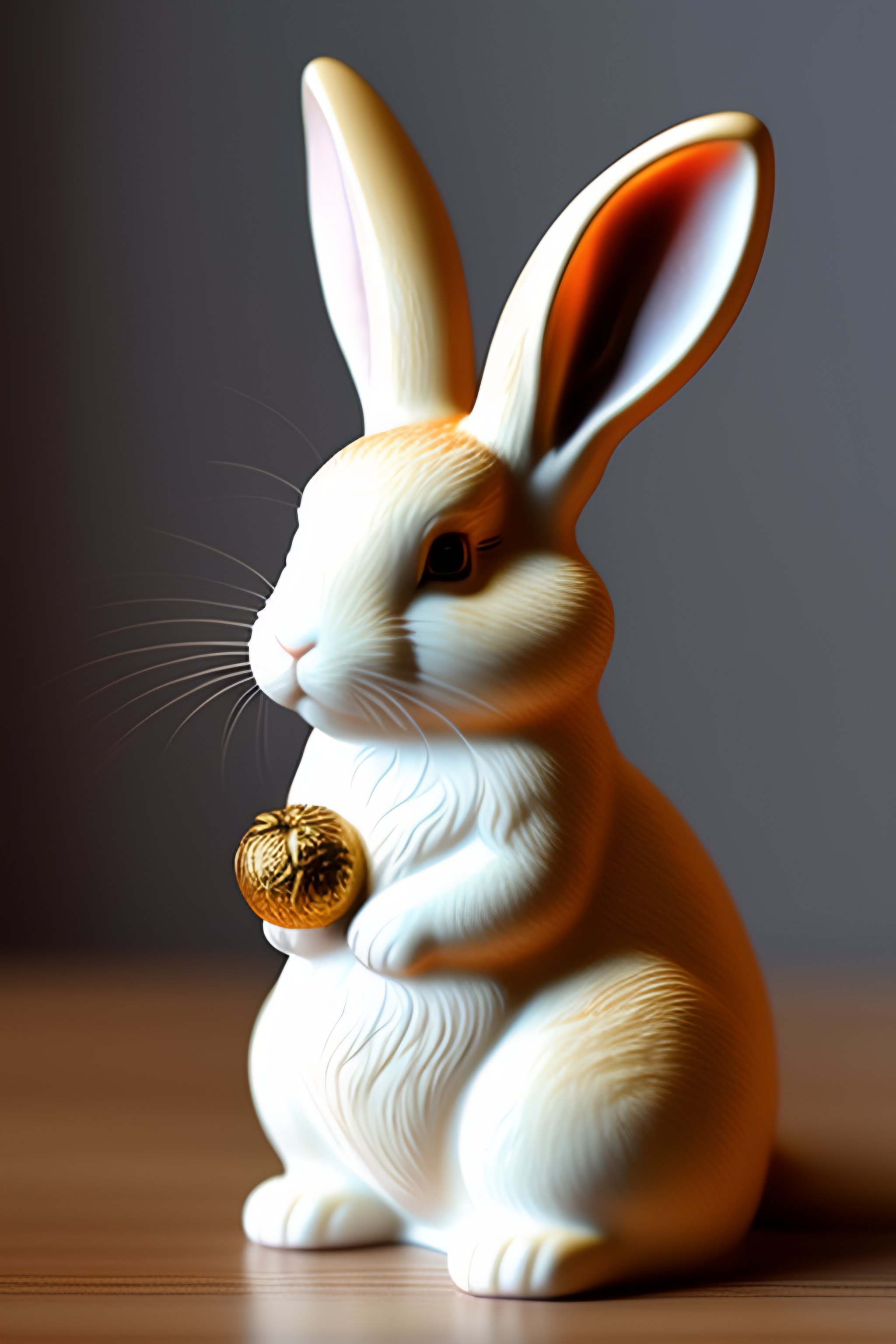 Lexica - Porcelain statue of a cute rabbit. Fine intricate details