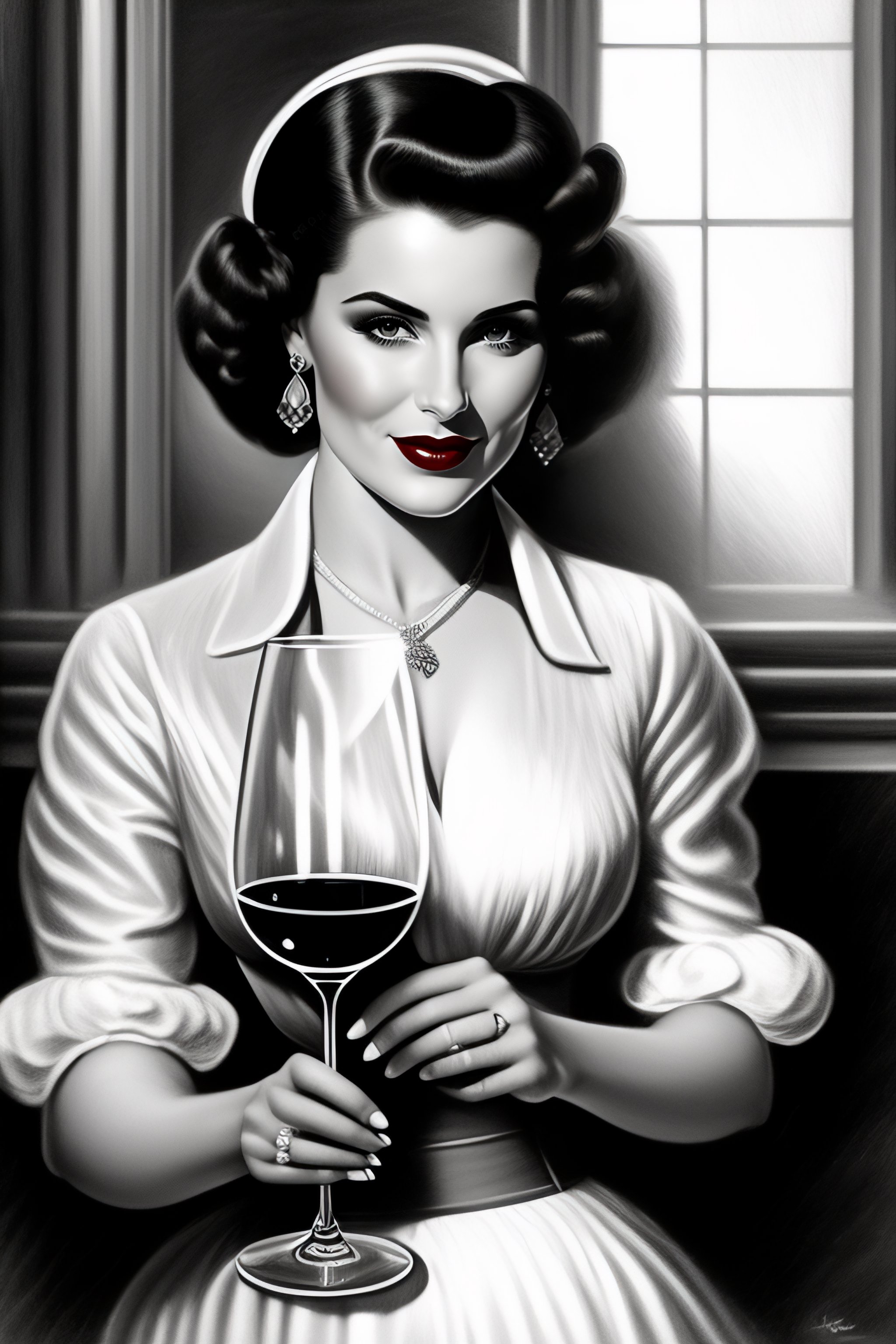 Vintage Woman Drawing