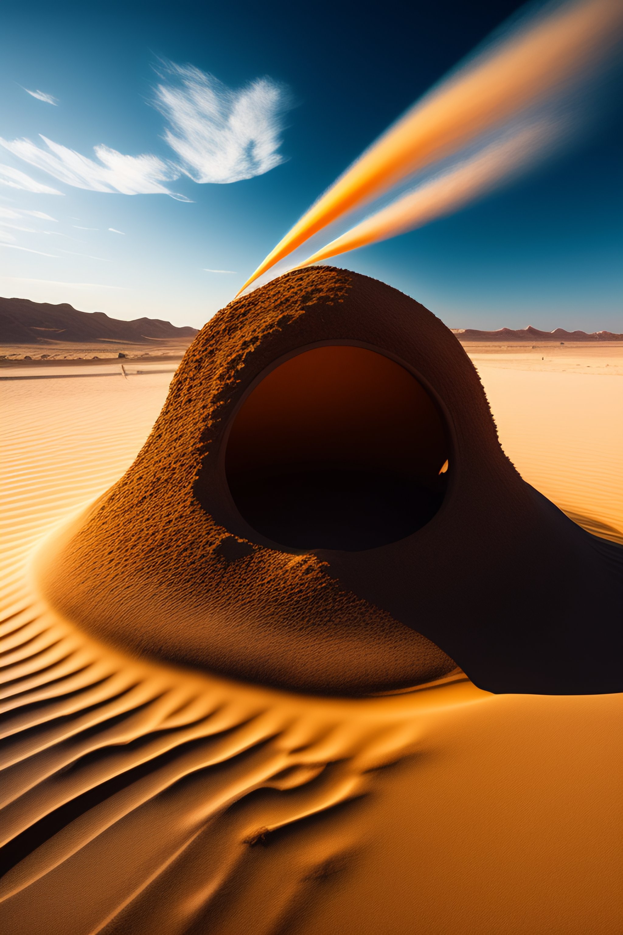 Lexica - Atomic bomb on impact with flying sand, ultra realistic, high ...