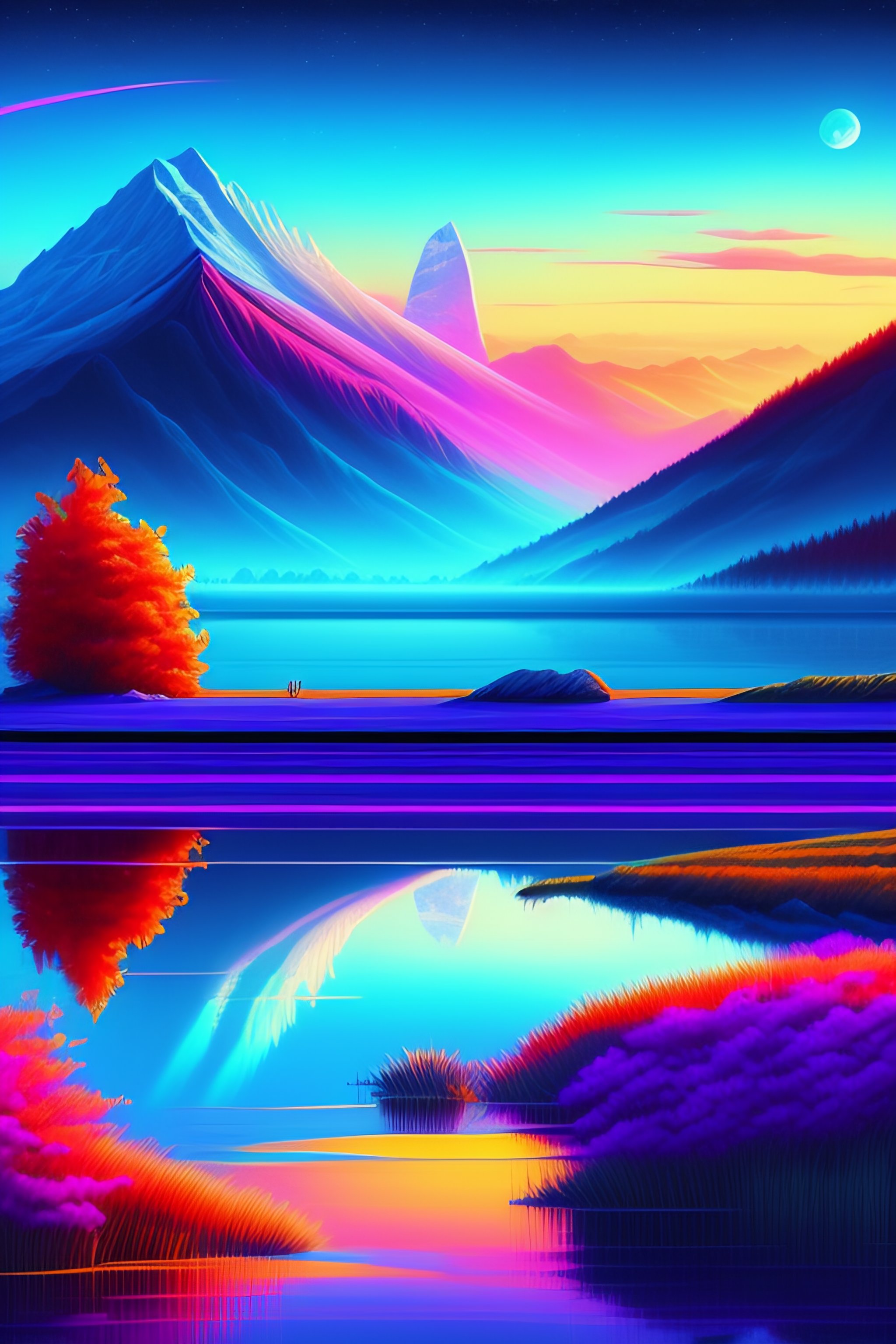 Lexica - Apocaliptic beautiful award winning synthwave painting of a ...