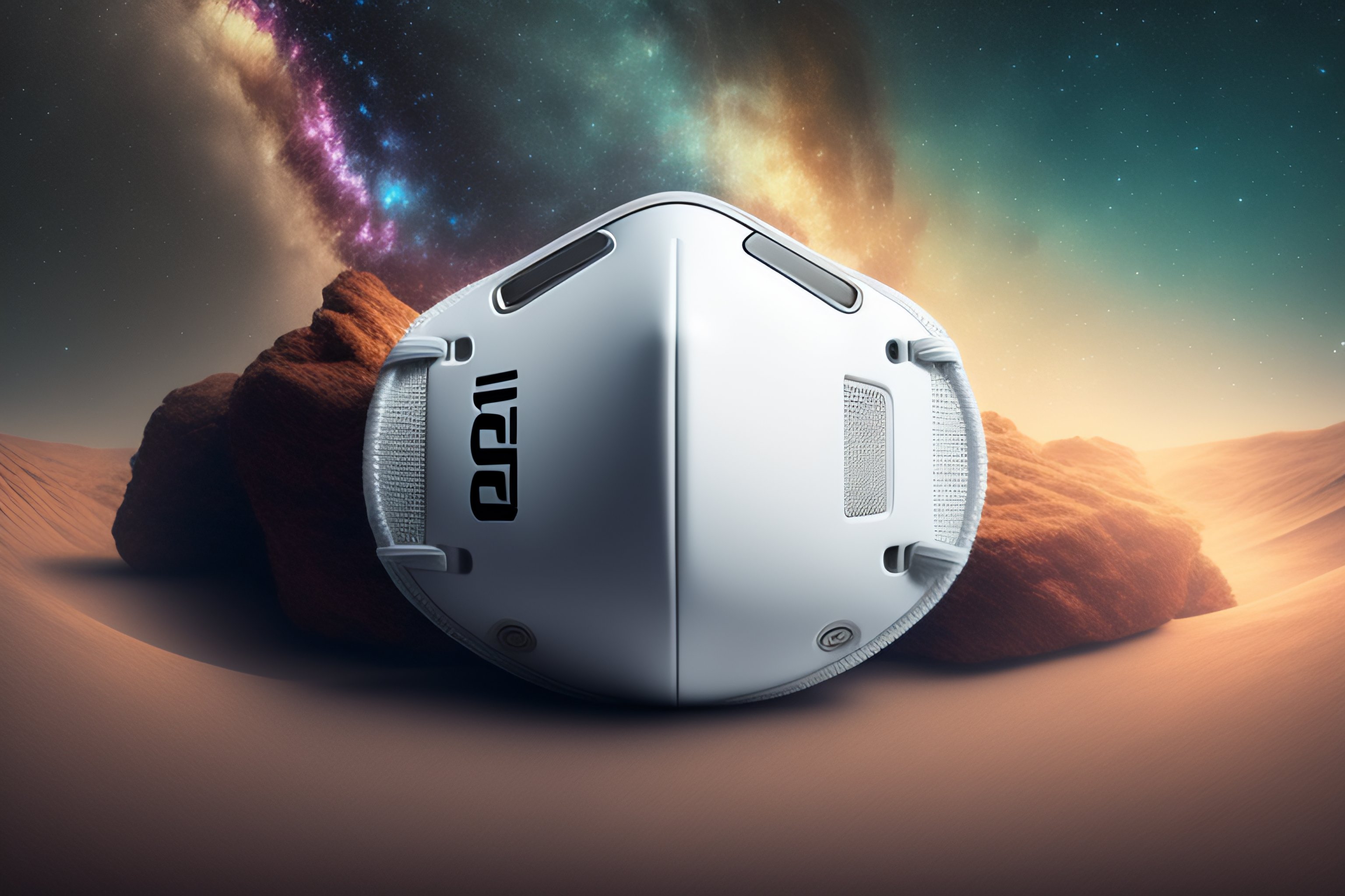 Lexica - A white N95 mask floating in the space