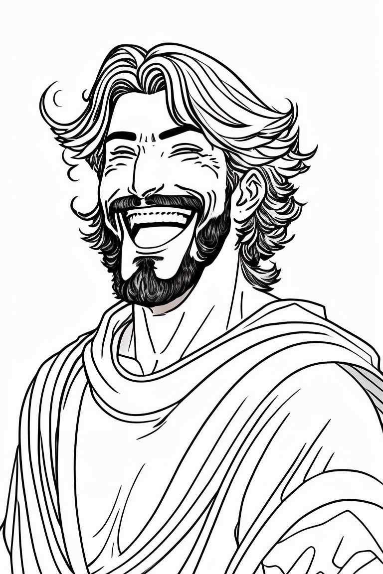 Lexica - Jesus Christ laughing in the style of 90's vintage anime ...