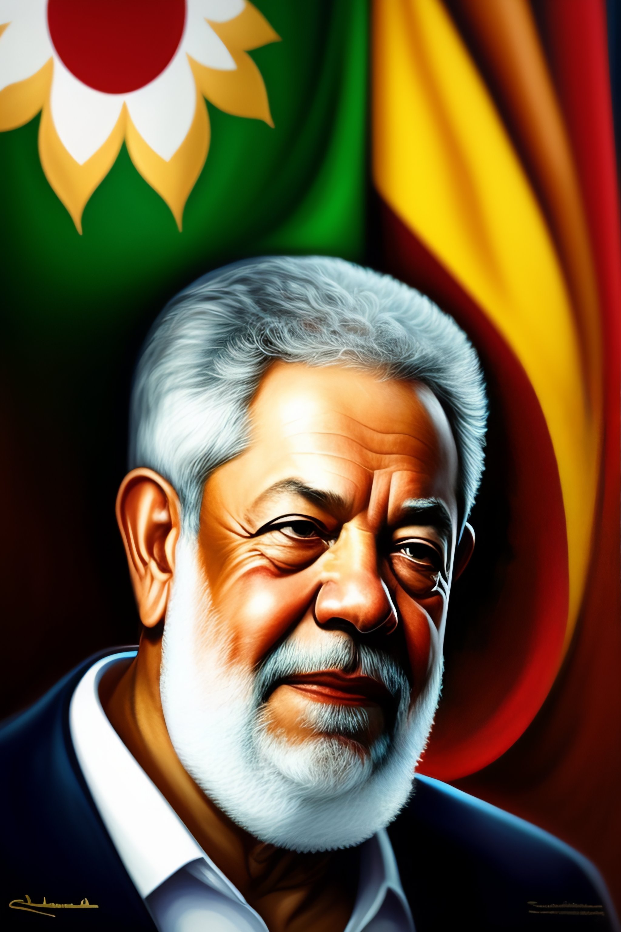 Lexica - Lula Brazilian president as berlesk, portrait, mucha, realistic