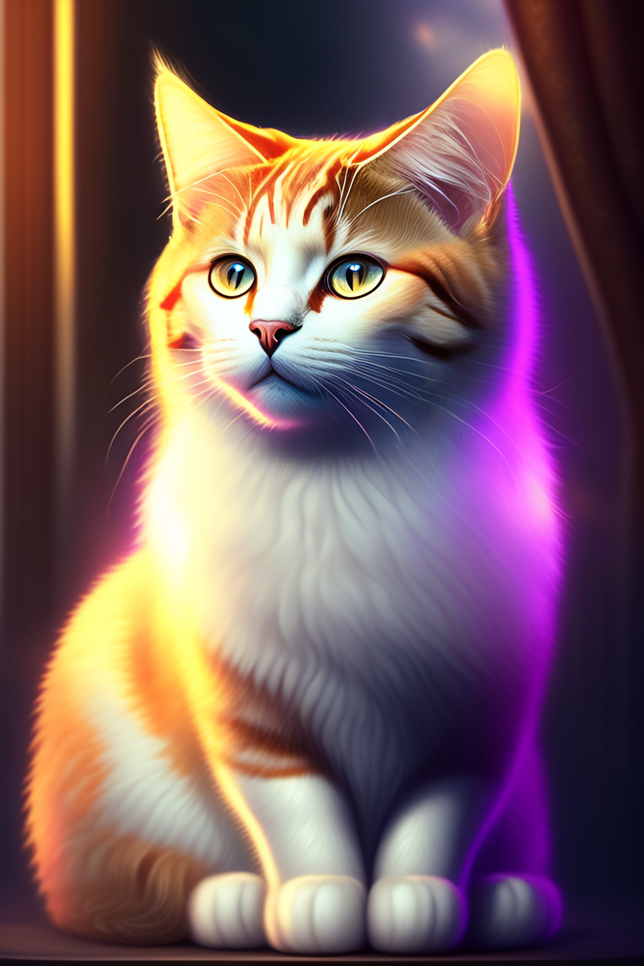 Lexica - Soft, fluffy, healing, cat angel, beautiful, glowing, radiant ...