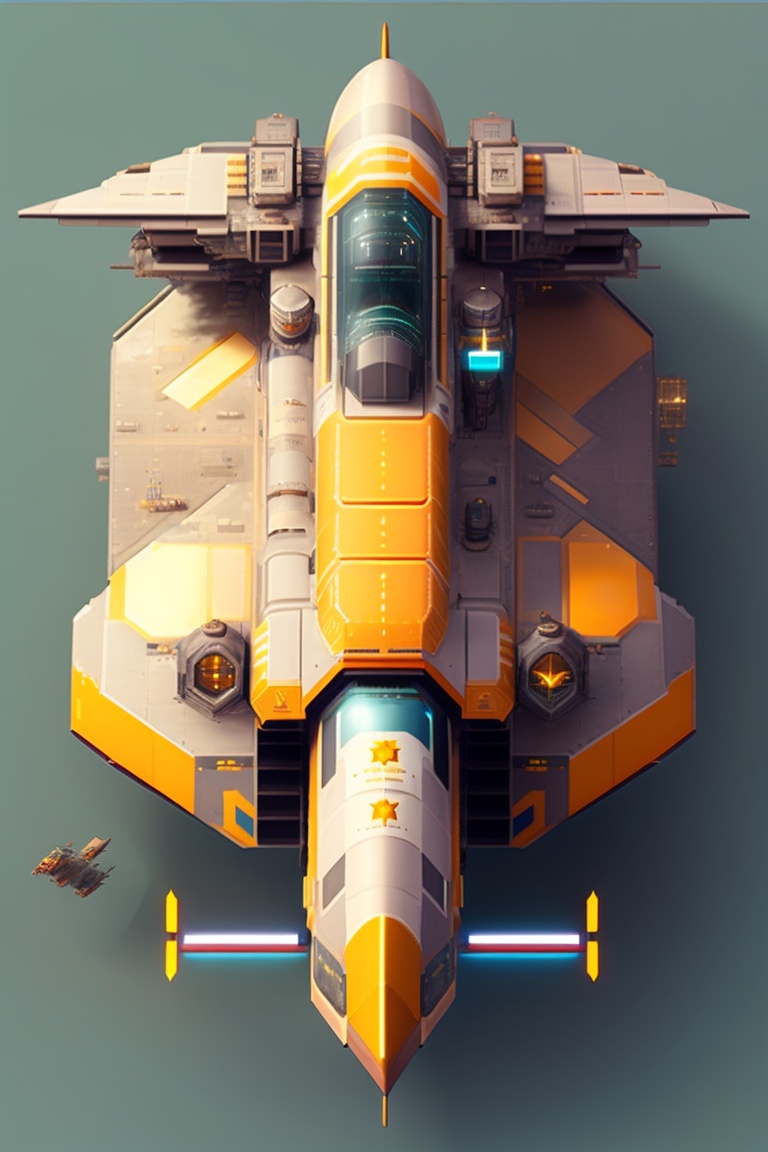 Lexica - Space fighter enemy ship , game , pixel art, top-down view