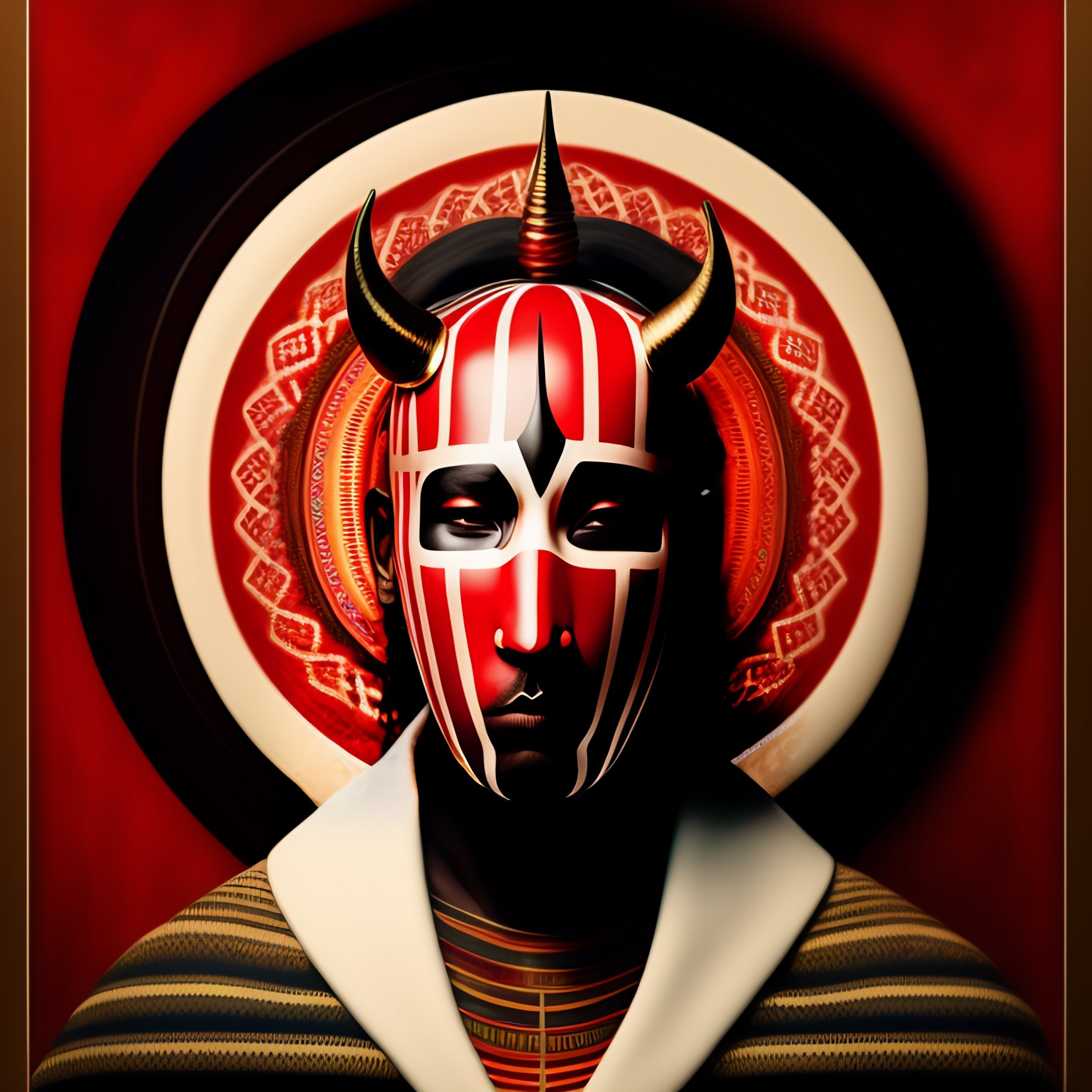 Lexica - Cd cover art with a no face mystery man in tribal clothes ...