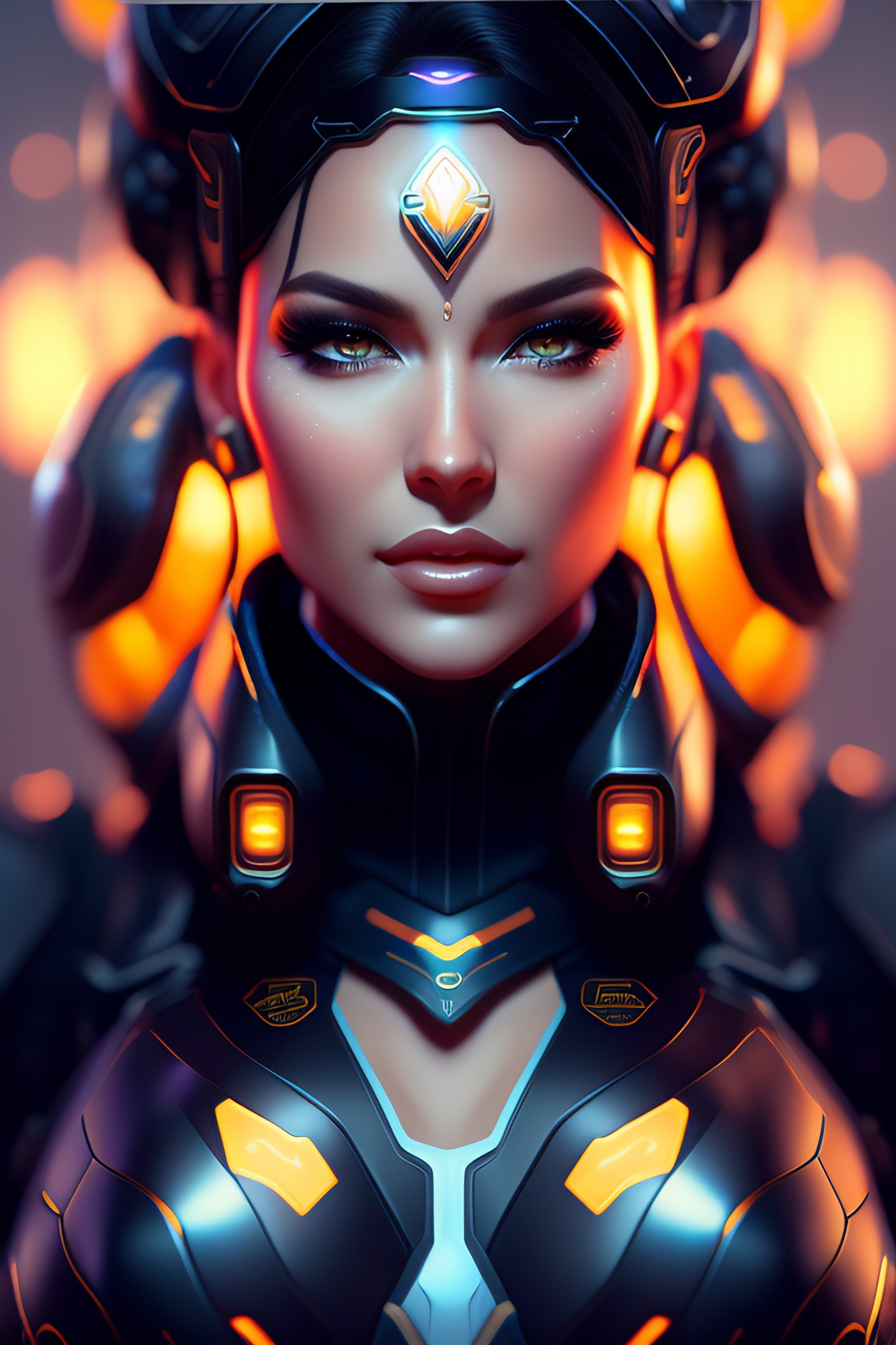 Lexica - Symmetry portrait of dva from overwatch, closeup, sci - fi ...