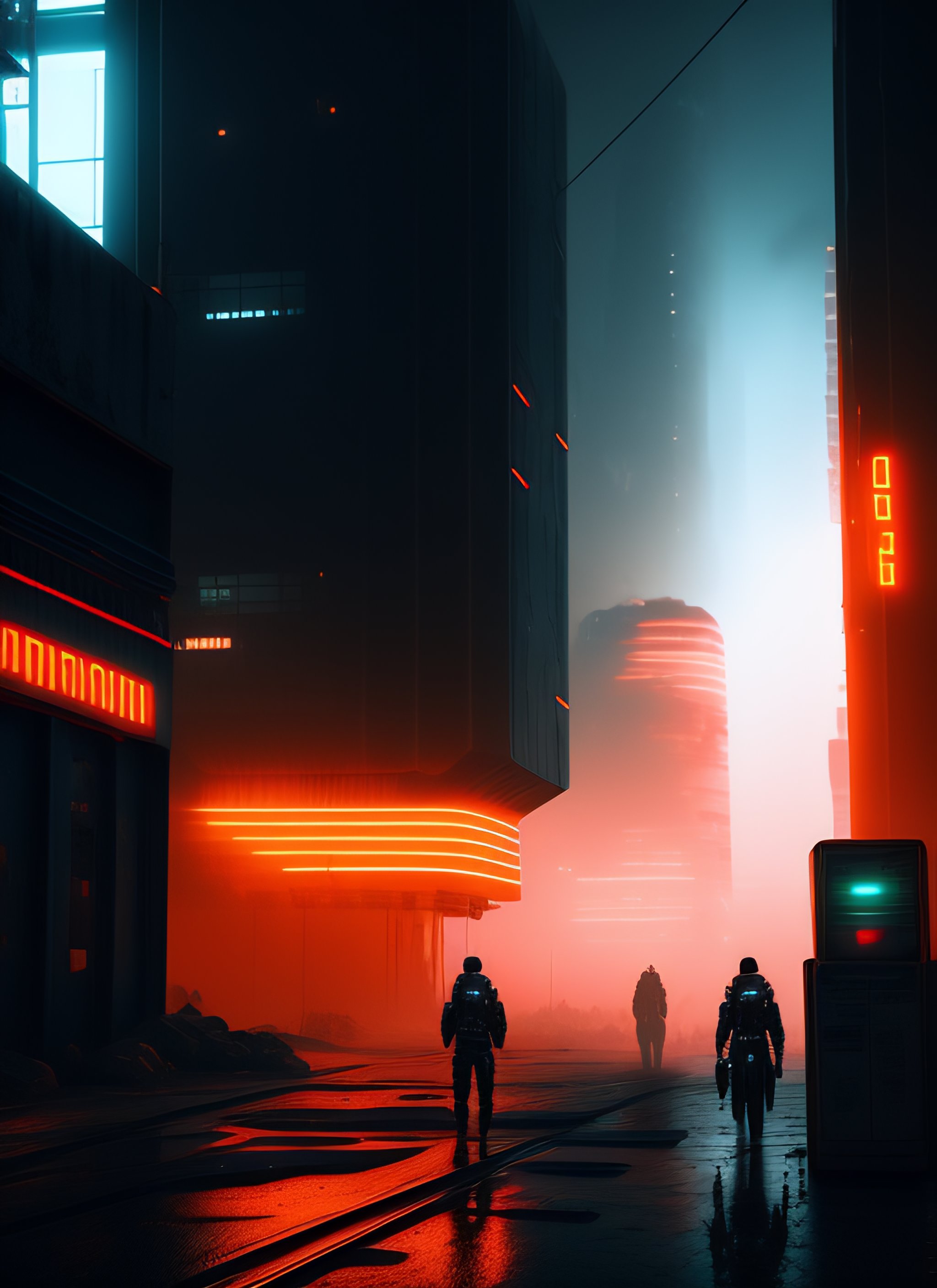 Lexica - 3 cyborgs connected to an electrical source, cyber punk ...