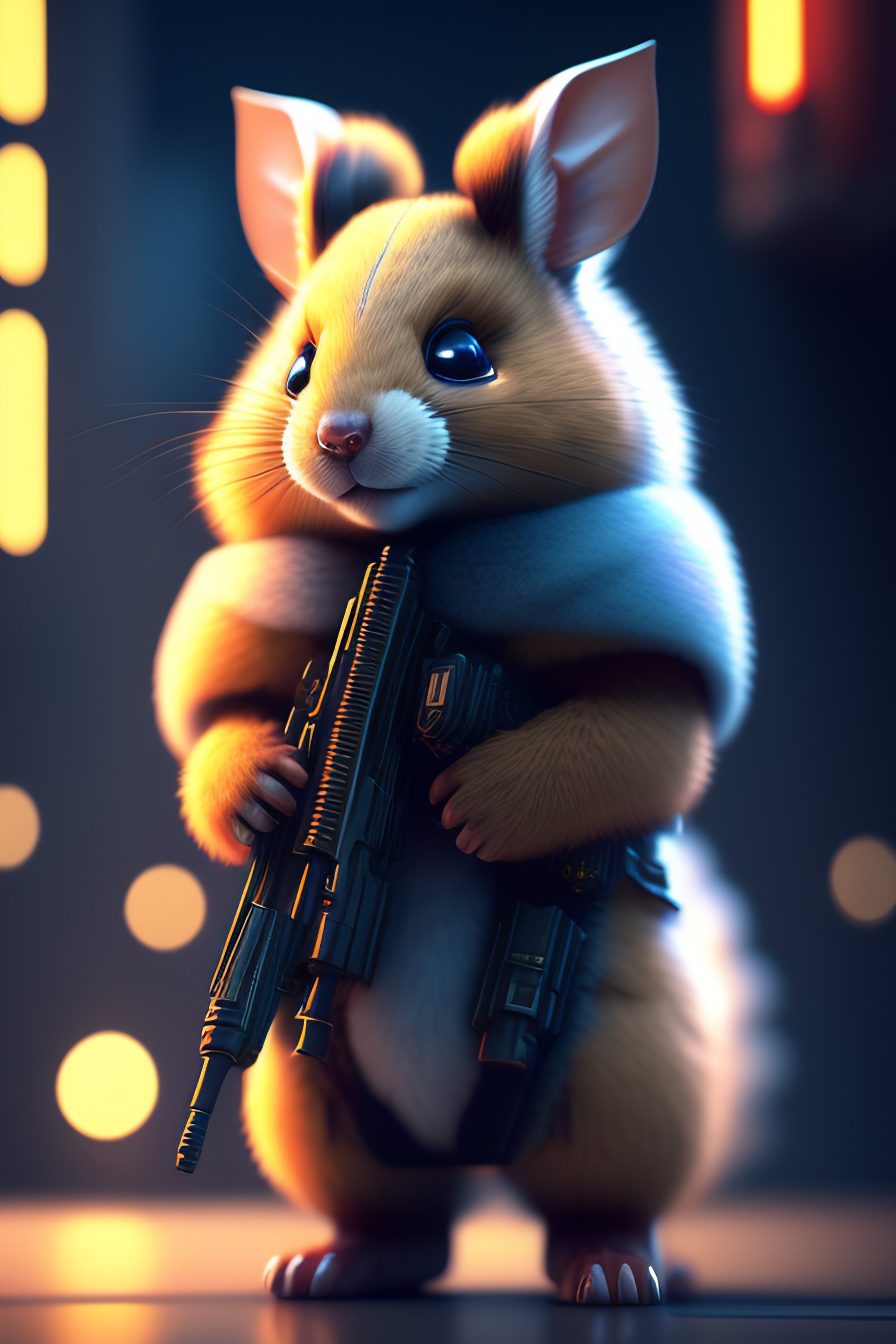 Lexica - High quality 3 d render very cute fluffy cyborg!! rat with ...