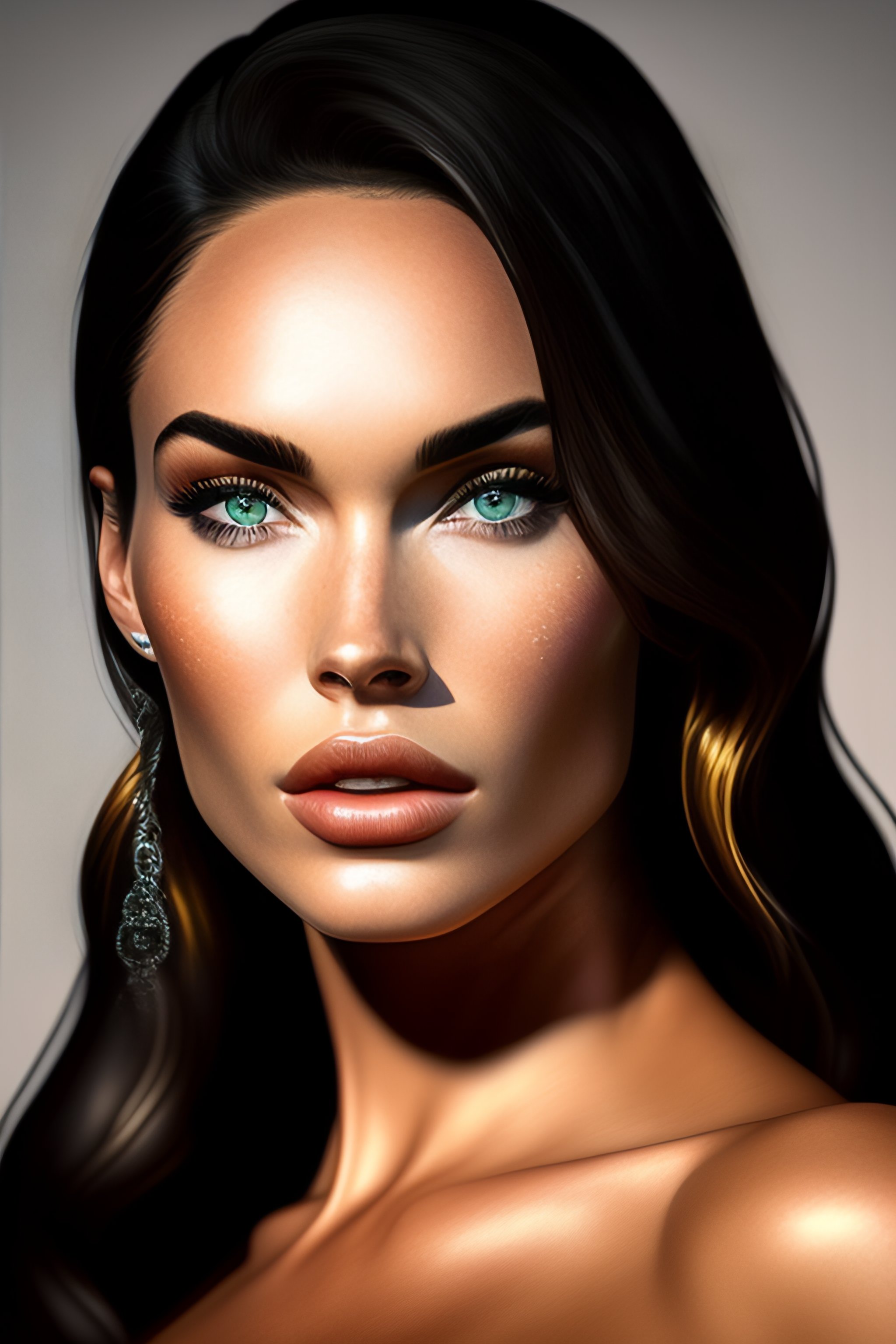 Lexica - Megan fox closeup of face. large wet lips. hyperrealistic ...