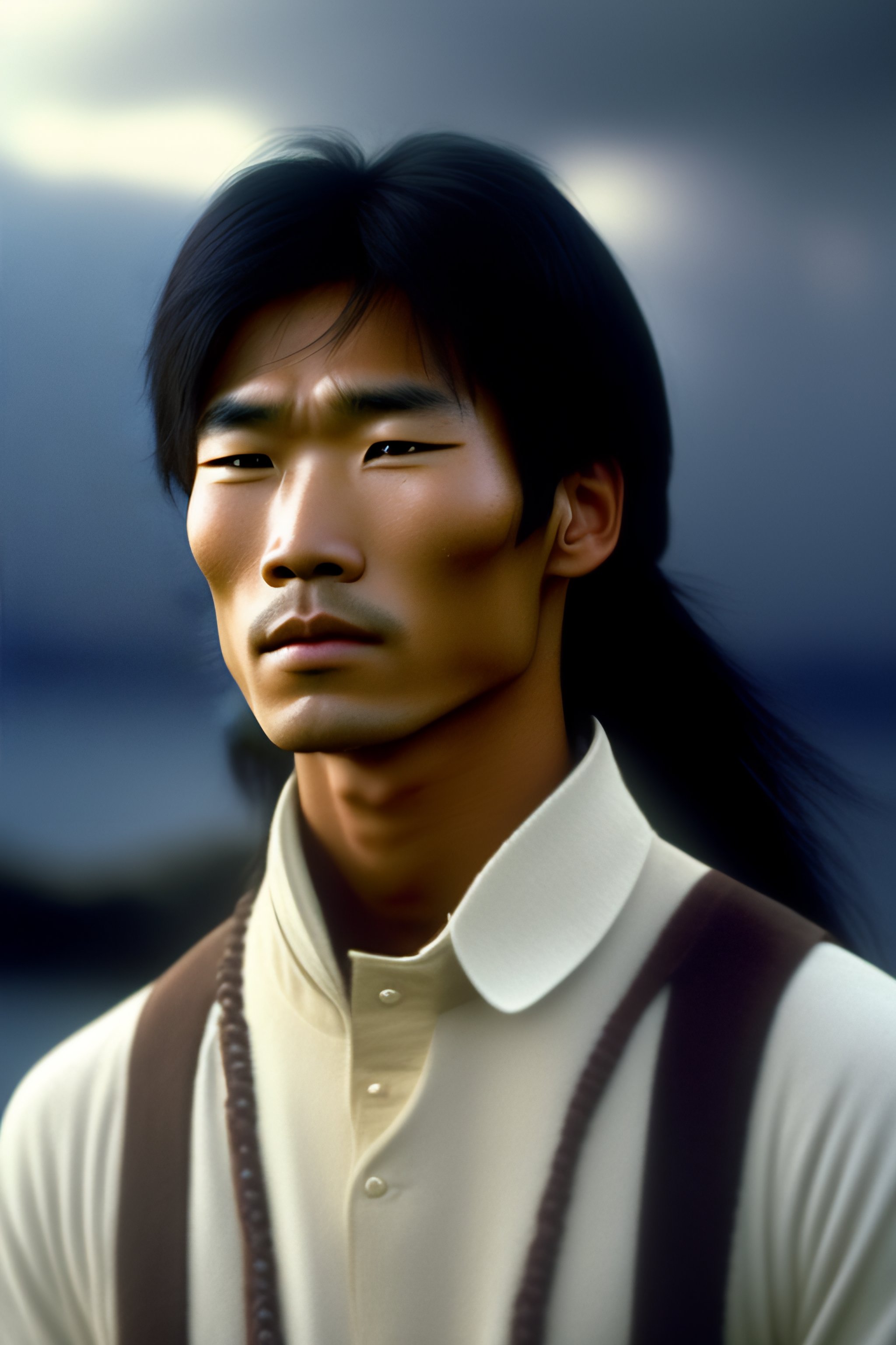 Lexica - A slightly pointed face with a normal-sized nose for his age ...