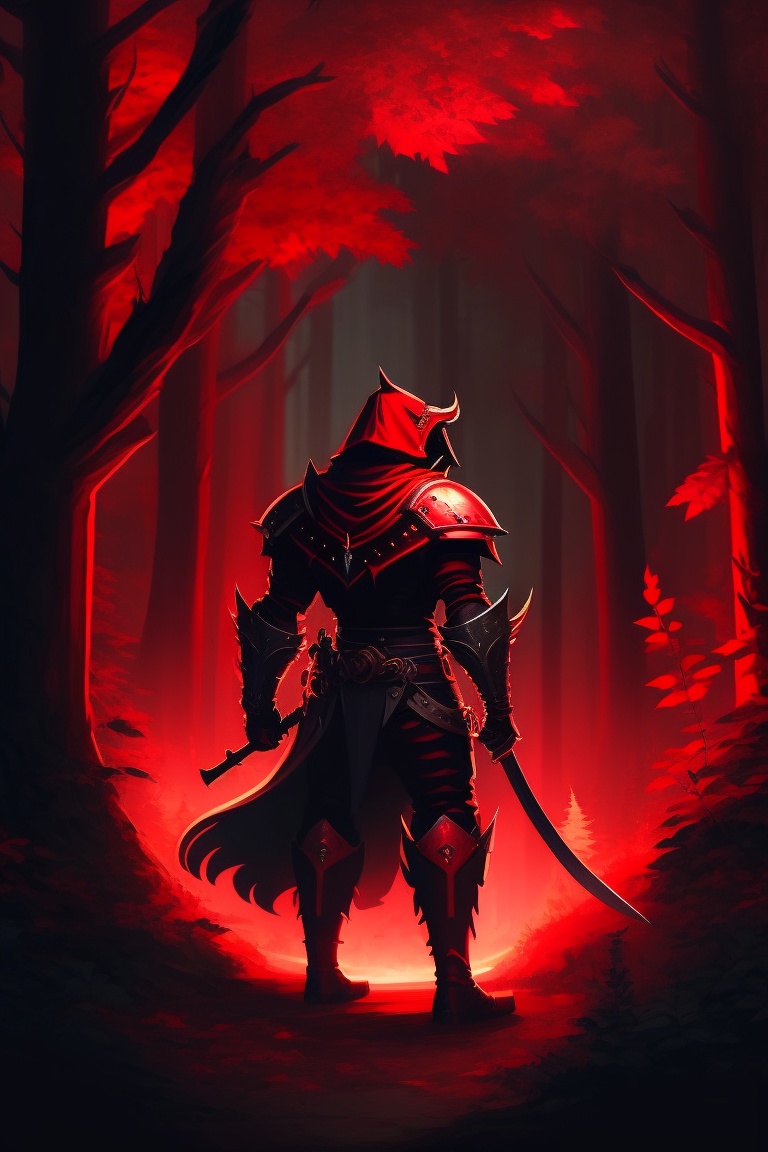 Lexica - Demonic knight, holding a scythe , horror, scary, red colors ...