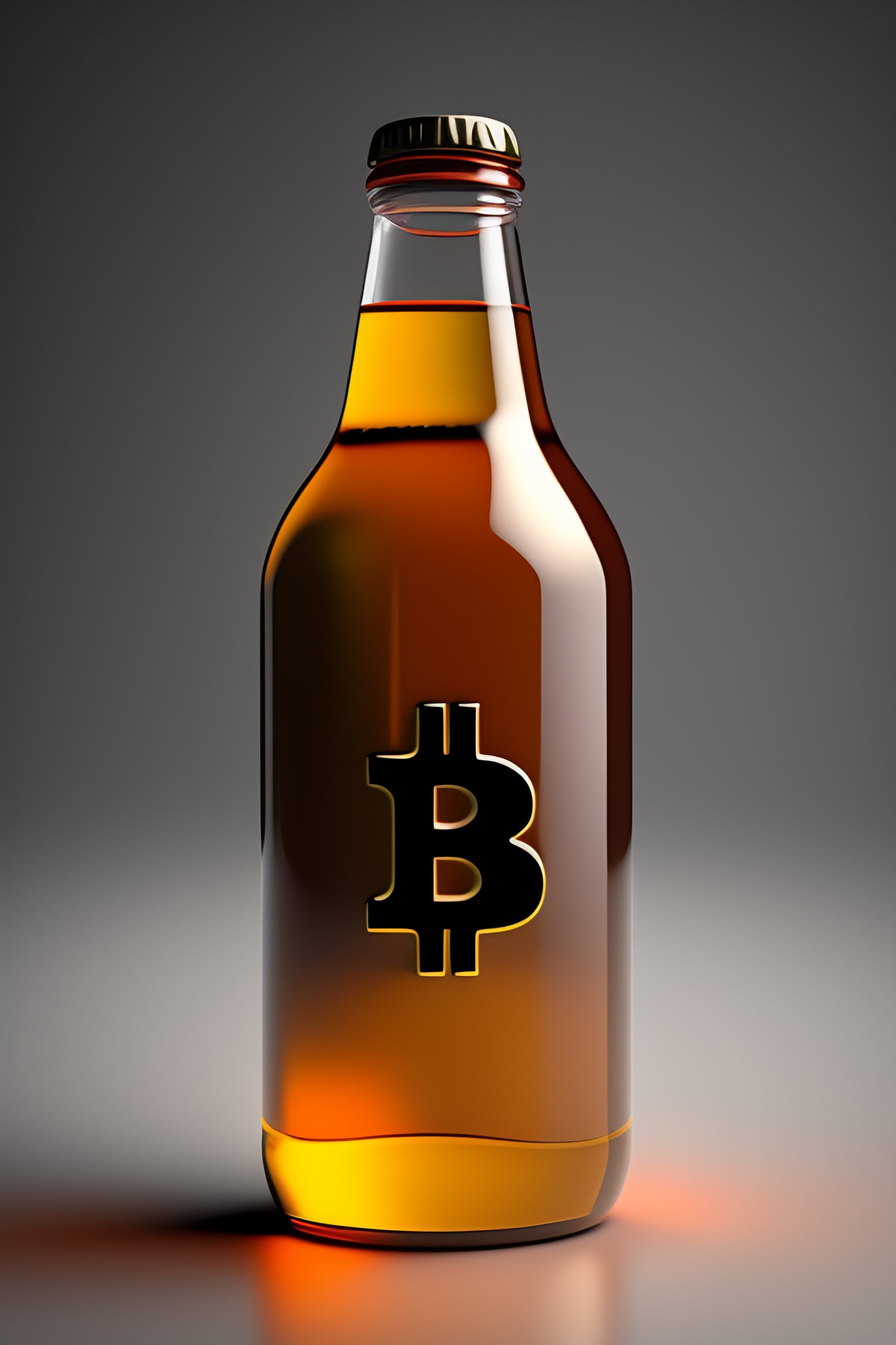 Lexica - Bitcoin logo on a soda bottle