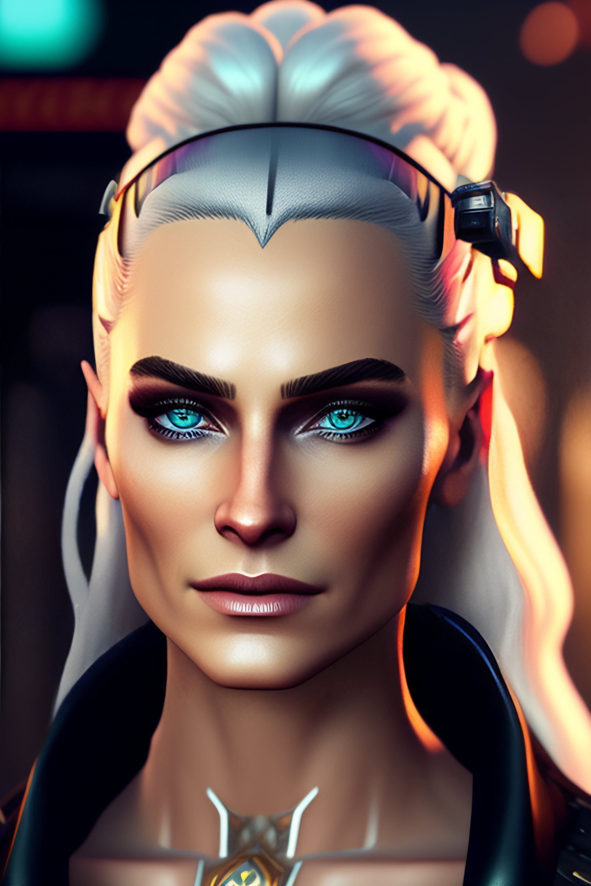 Lexica - Legolas in cyberpunk 2077 with face implants