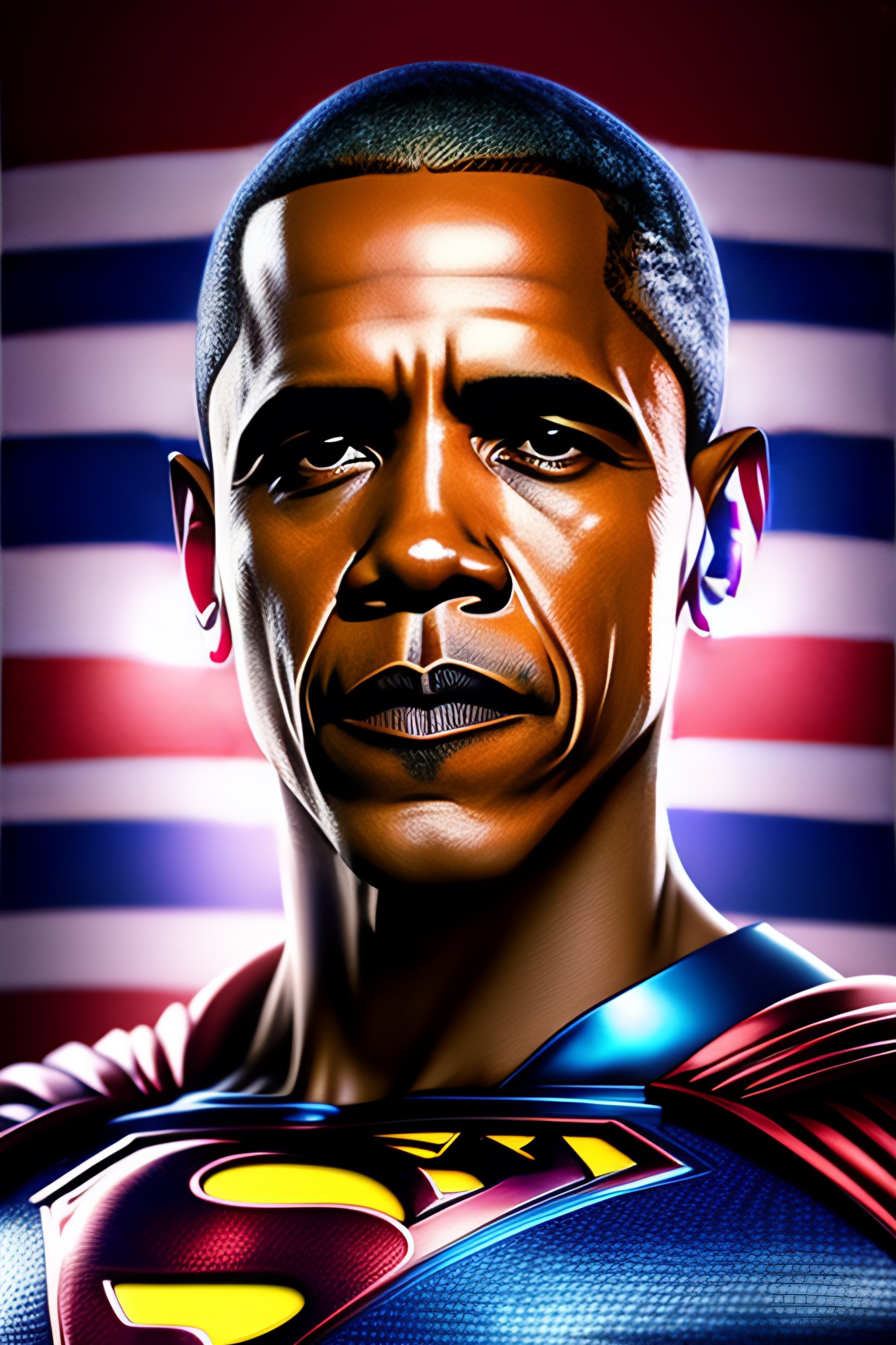 Lexica - Barack obama as superman, realistic image, 4k, 8k, real face ...