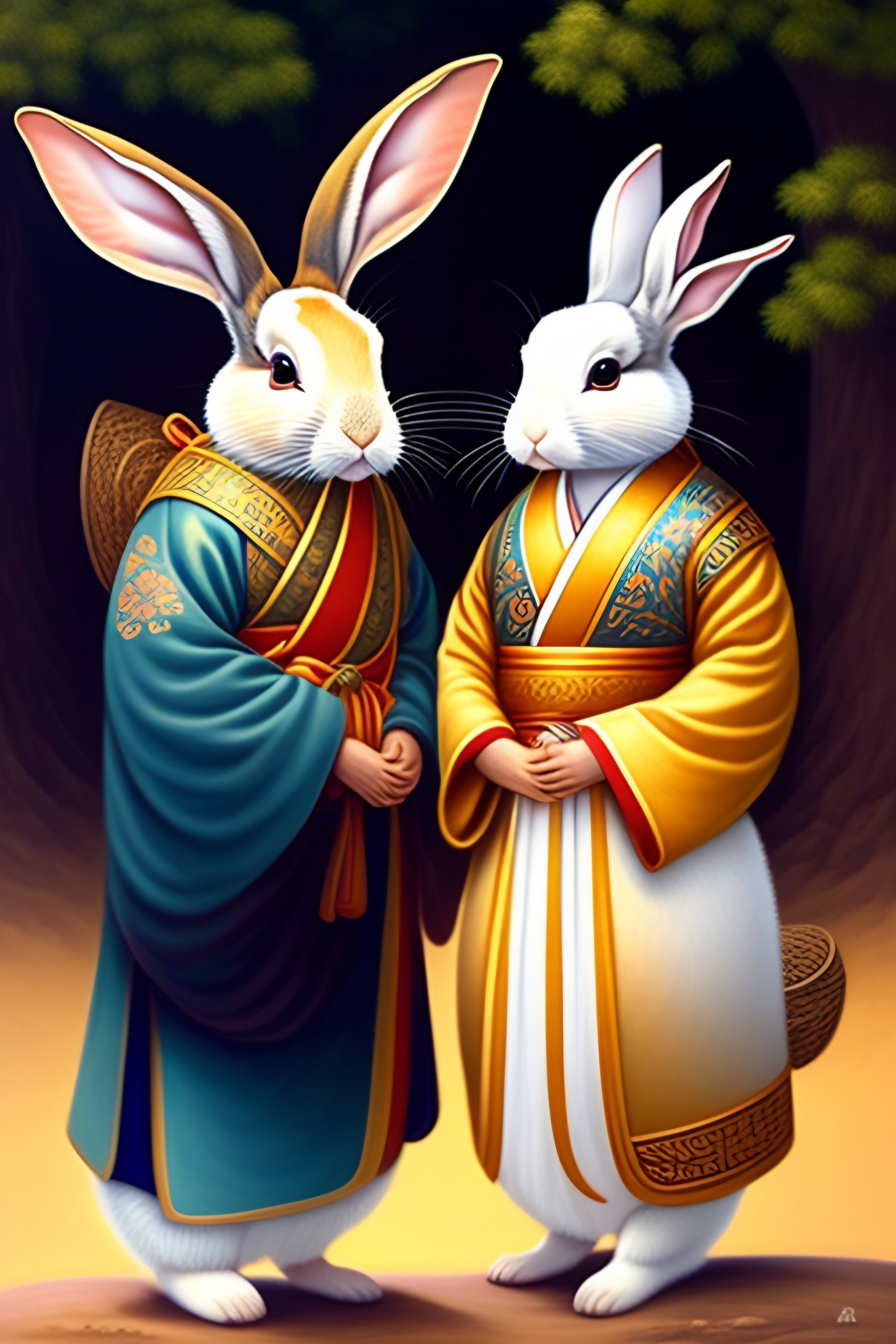 Lexica - This work is a depiction of the story of a rabbit wearing ...