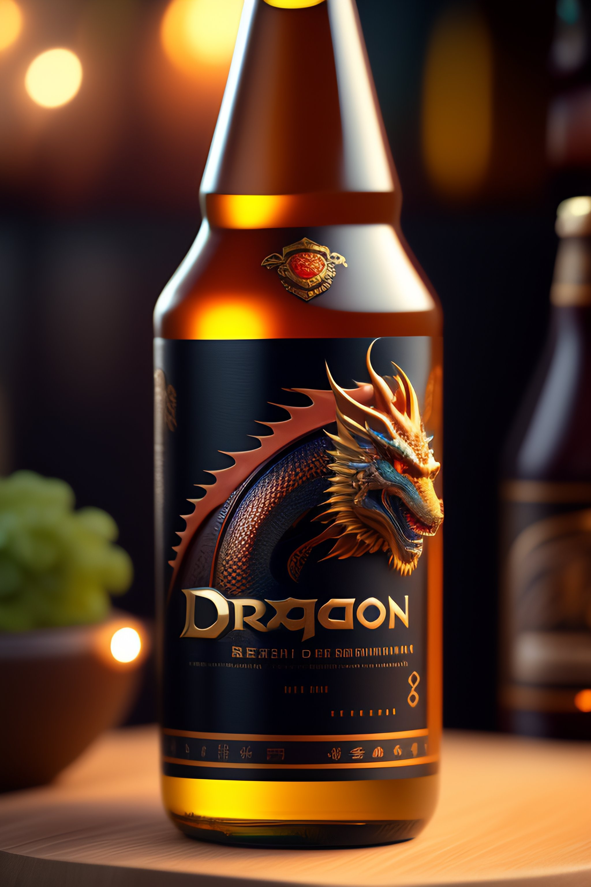 Lexica - 1 perfectly centered dragon design mockup beer commercial ...