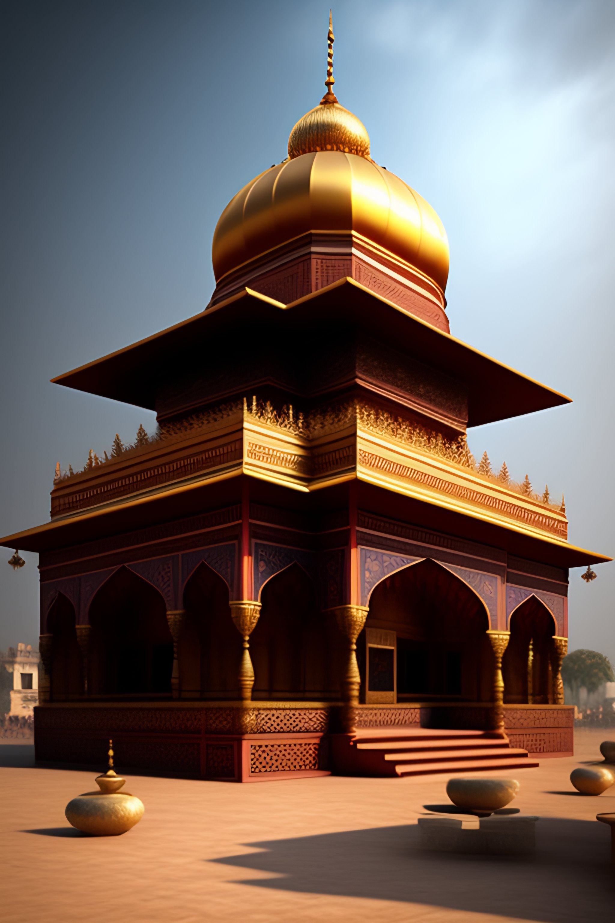 Lexica - Muslim temple in the old cities of india, realistic
