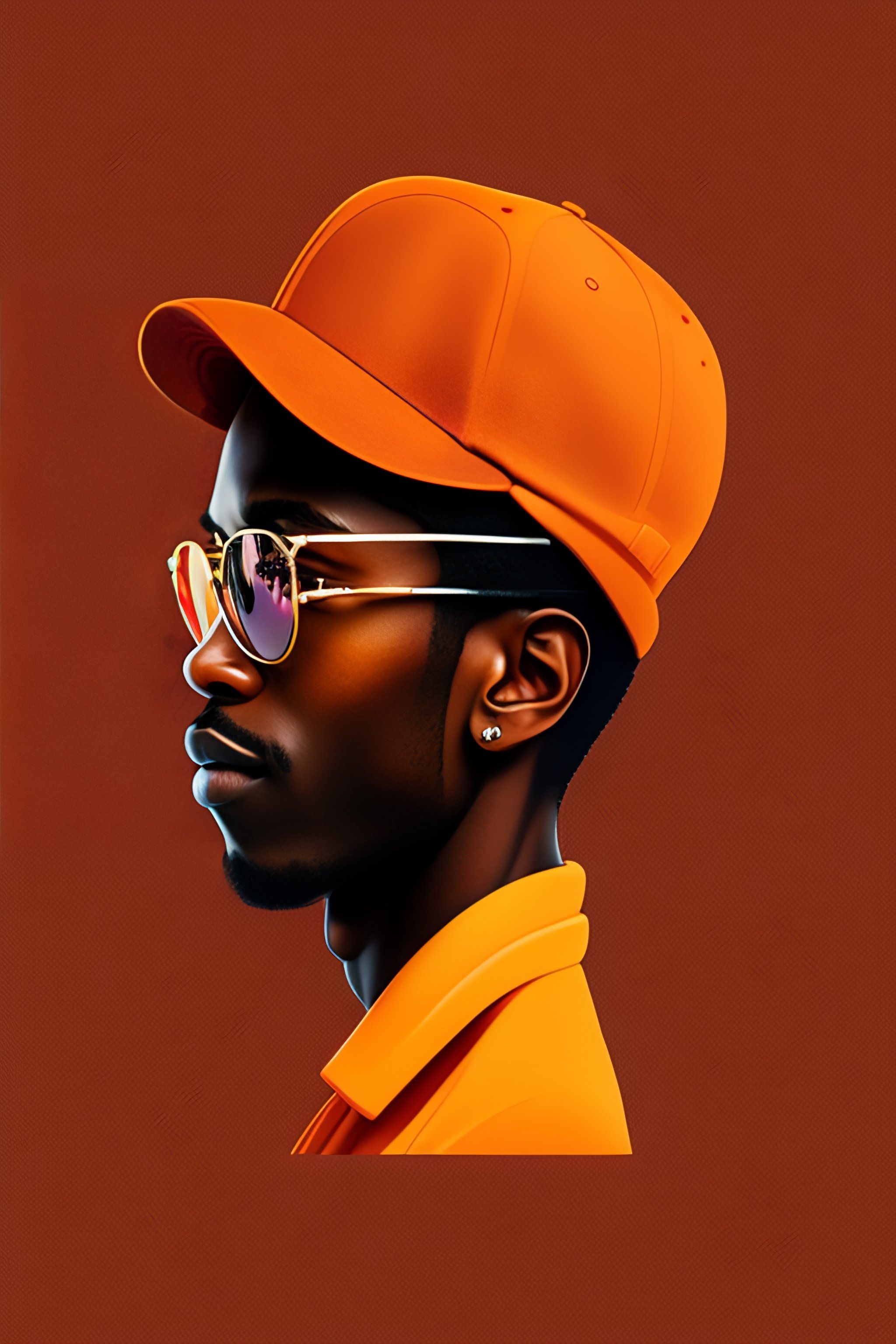 Lexica - Anime guy face, brown skin, glasses logo, simplistic ...