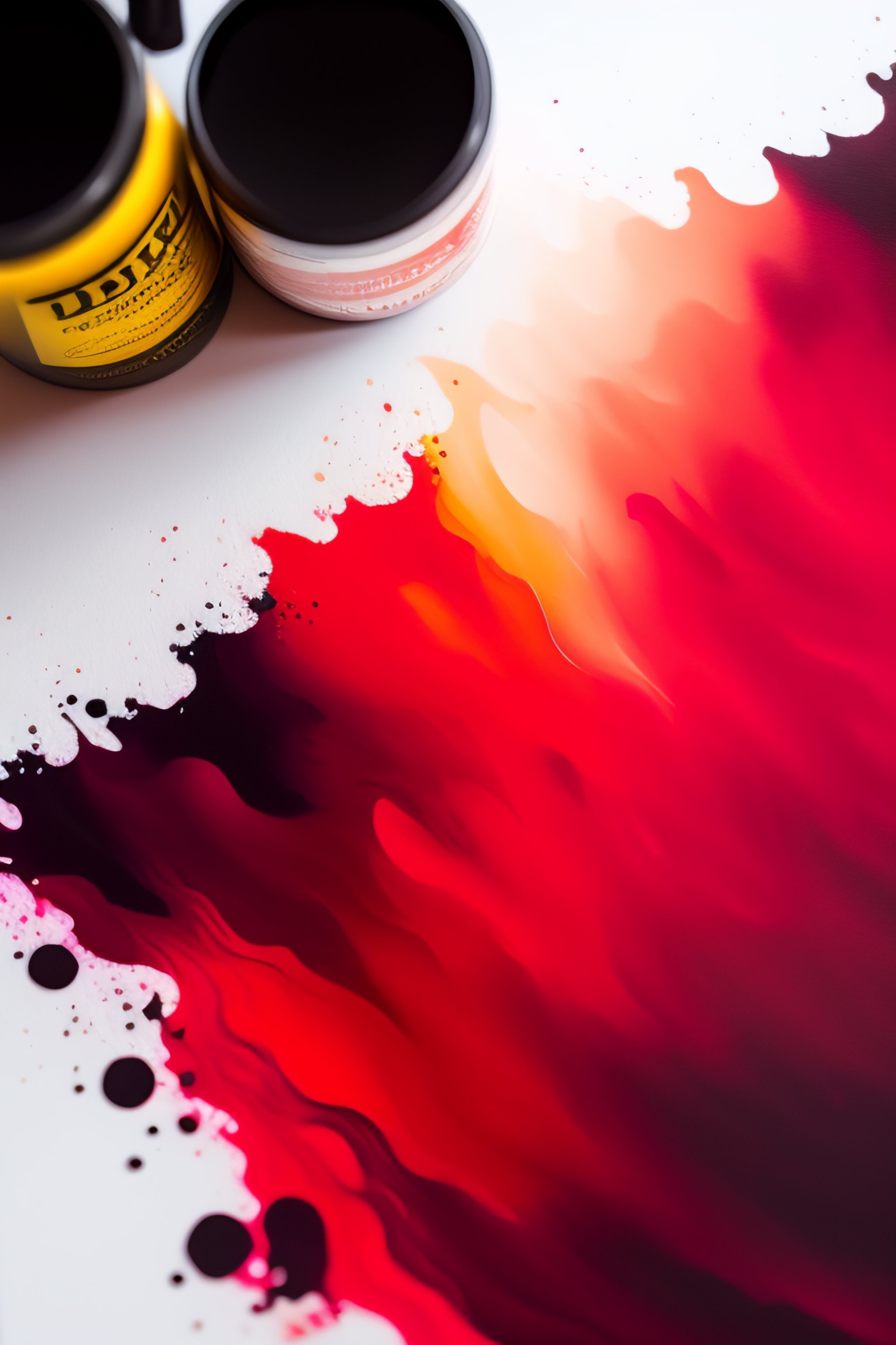 Lexica - One big violent splash of red gouache paint on a white background