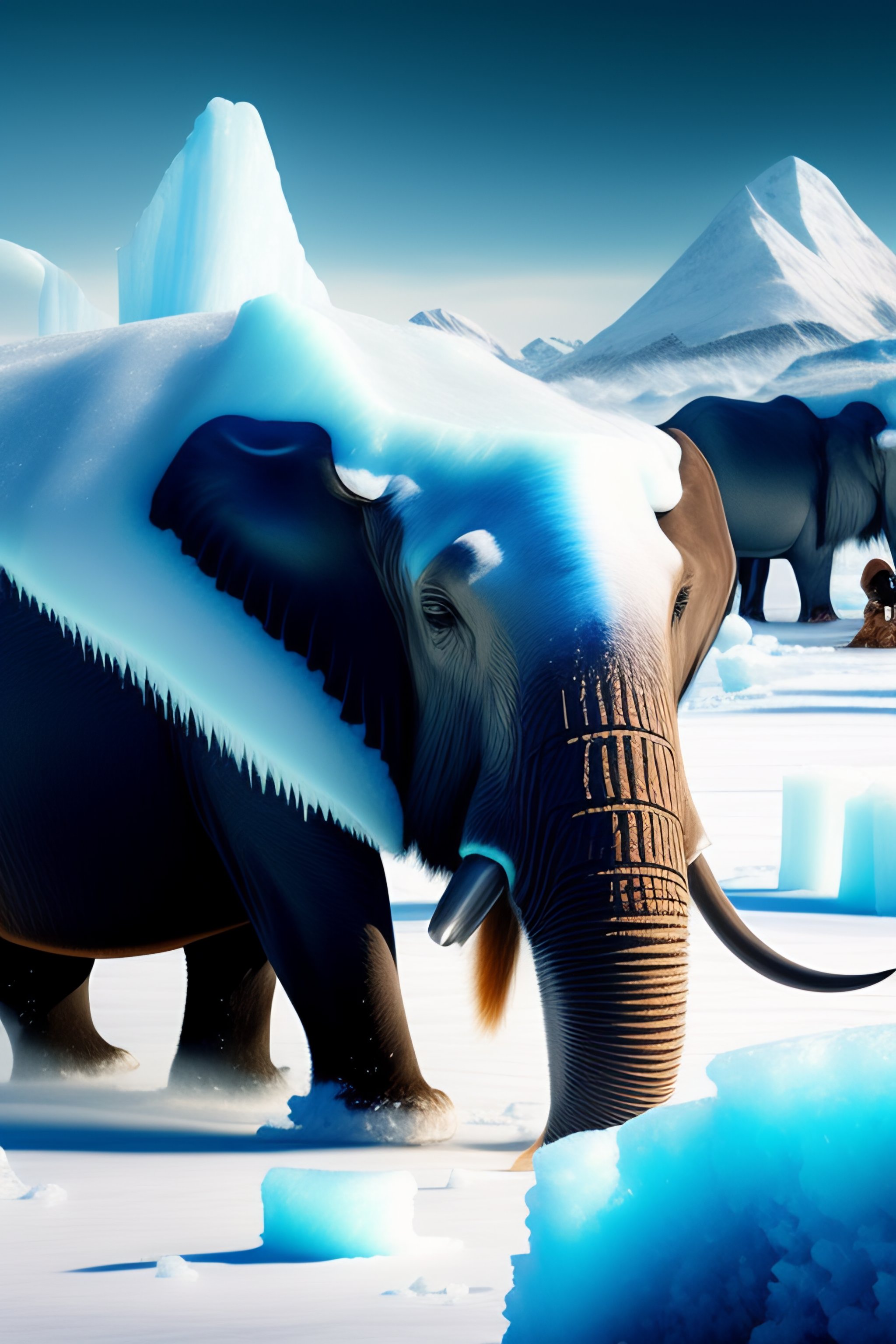 Lexica - Ice melting the ice age. Ancient animals freeze die
