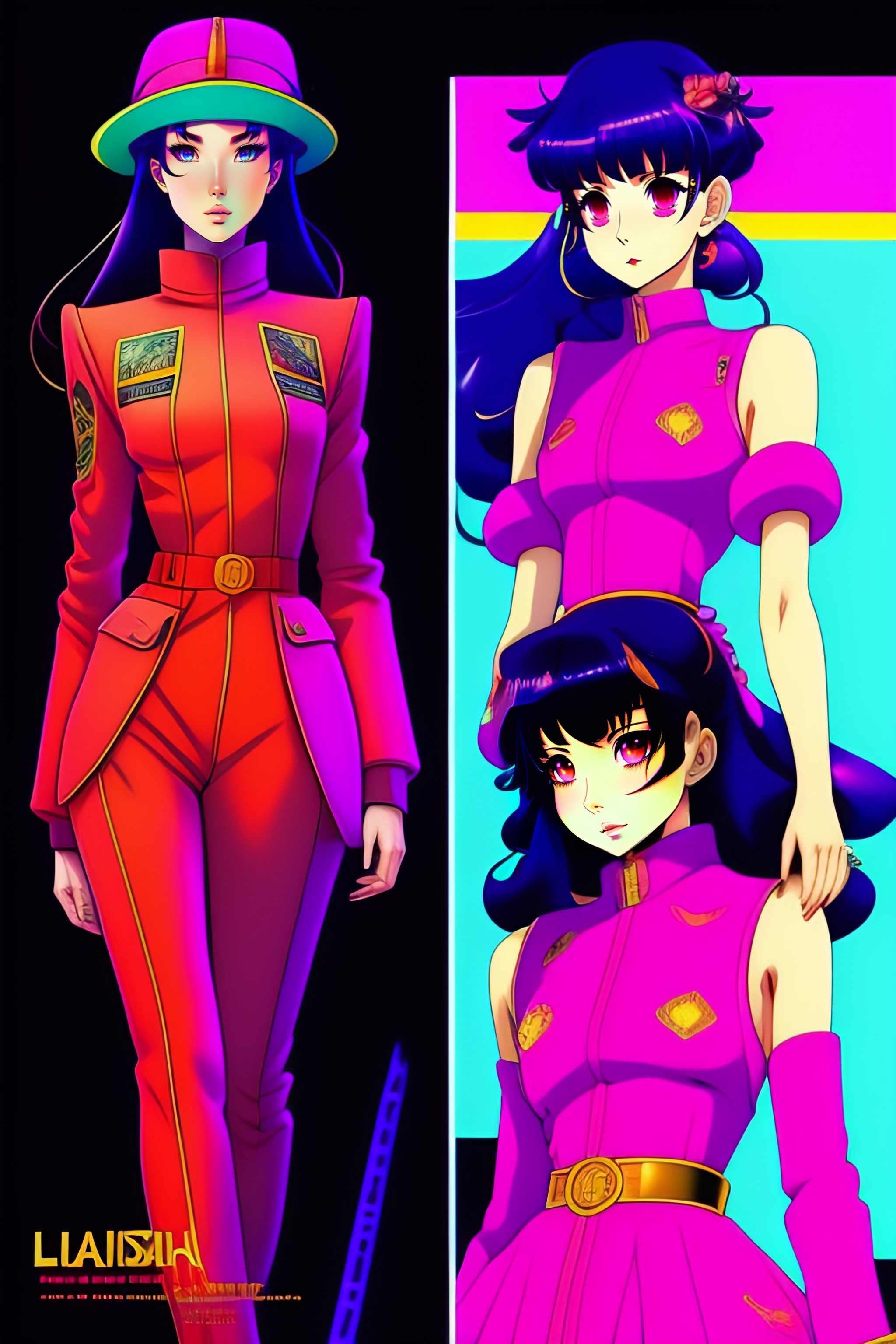 Lexica - Haute couture in the style of 90's vintage anime, neon, akira ...