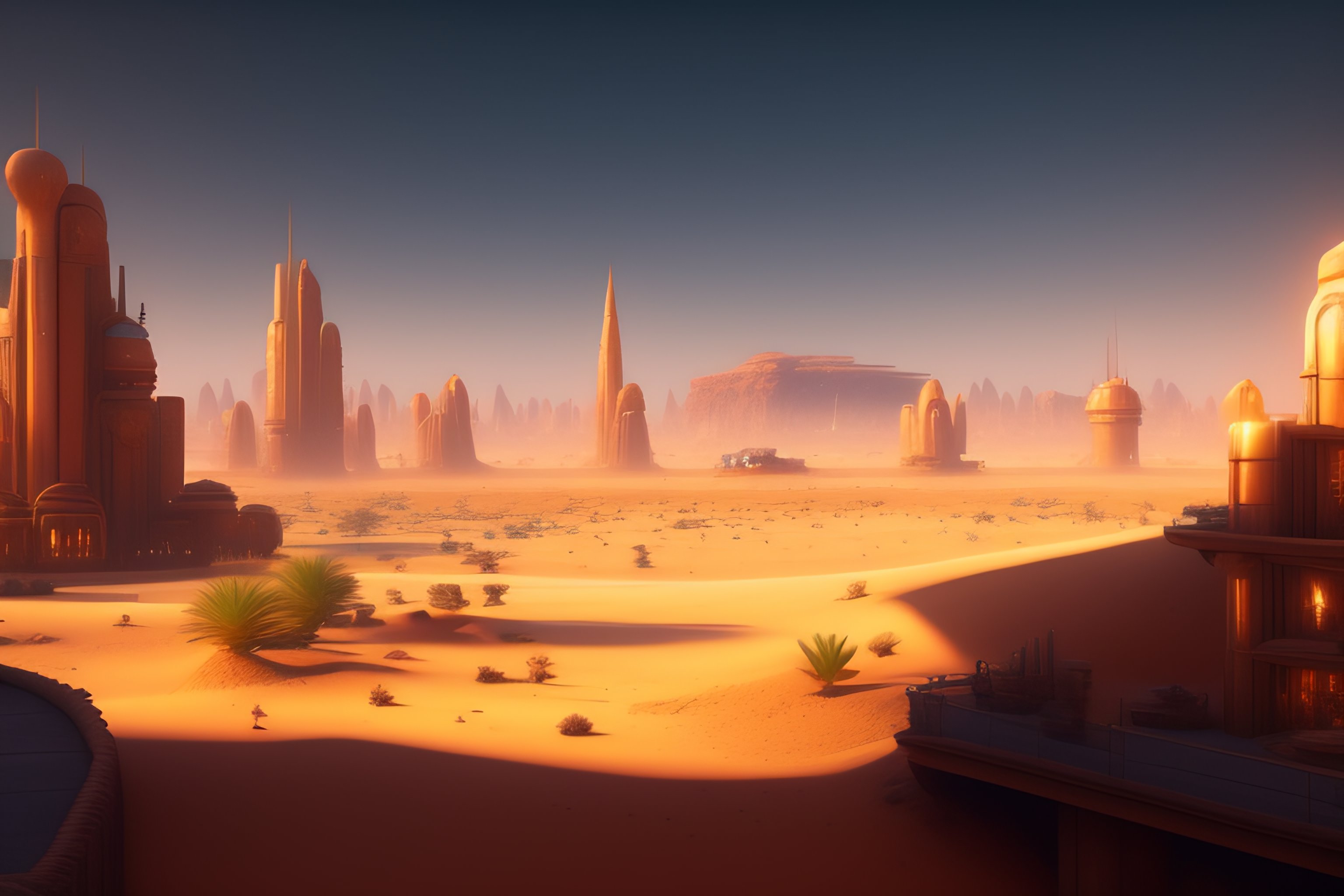 Lexica - A solarpunk desert city, beautiful dynamic lighting, cinematic ...