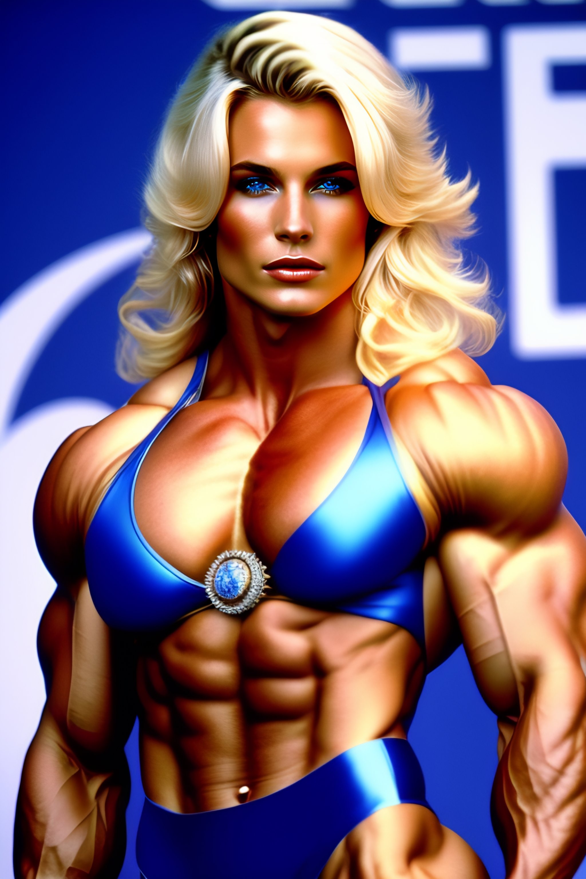 Lexica - Platinum-blonde-haired blue-eyed princess, muscular, buff princess, royal jacket