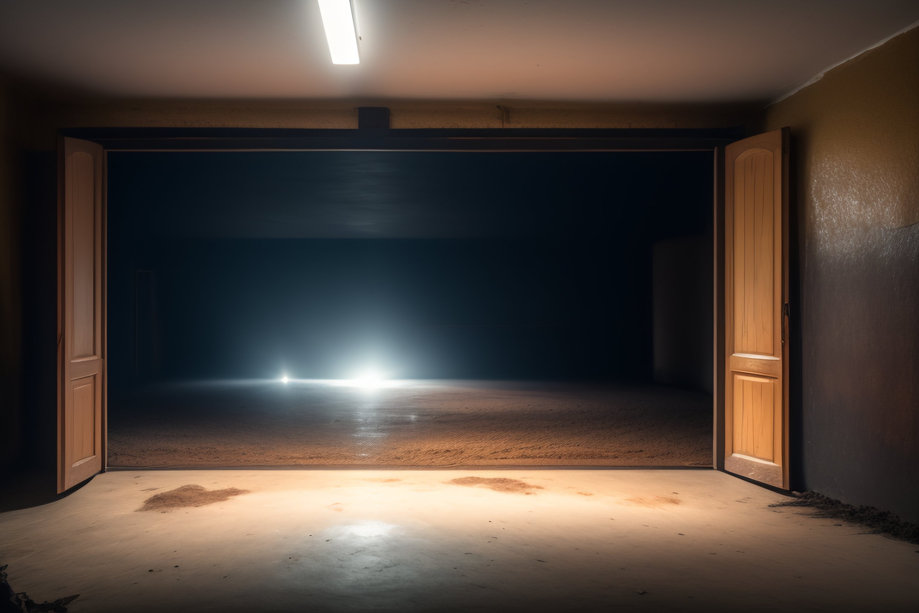 Lexica - Woman with jeans and tshirt standing in a very dirty and dark ...