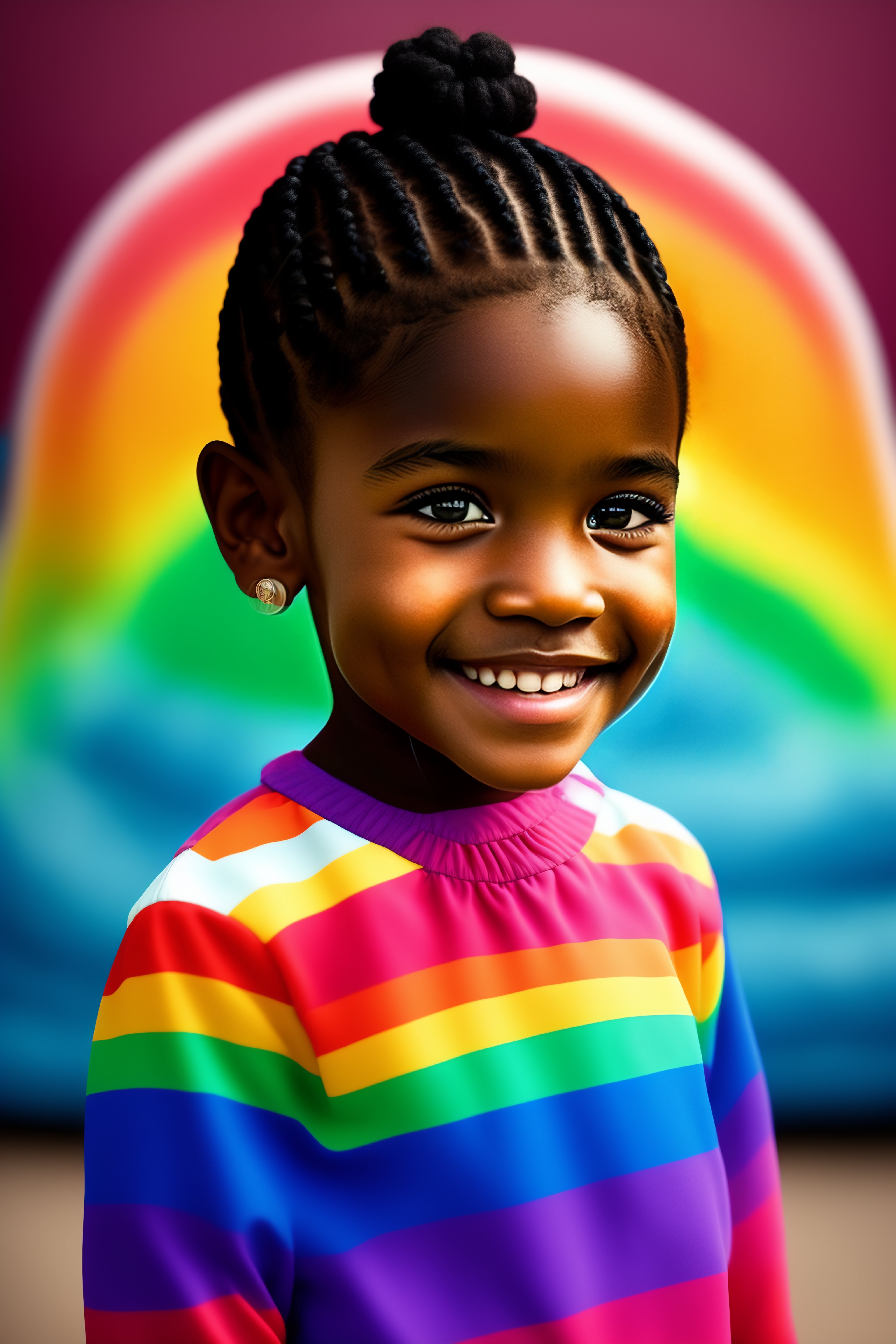 Lexica - Young ,dark skin, child, tiny braids, (((blue eyes ...