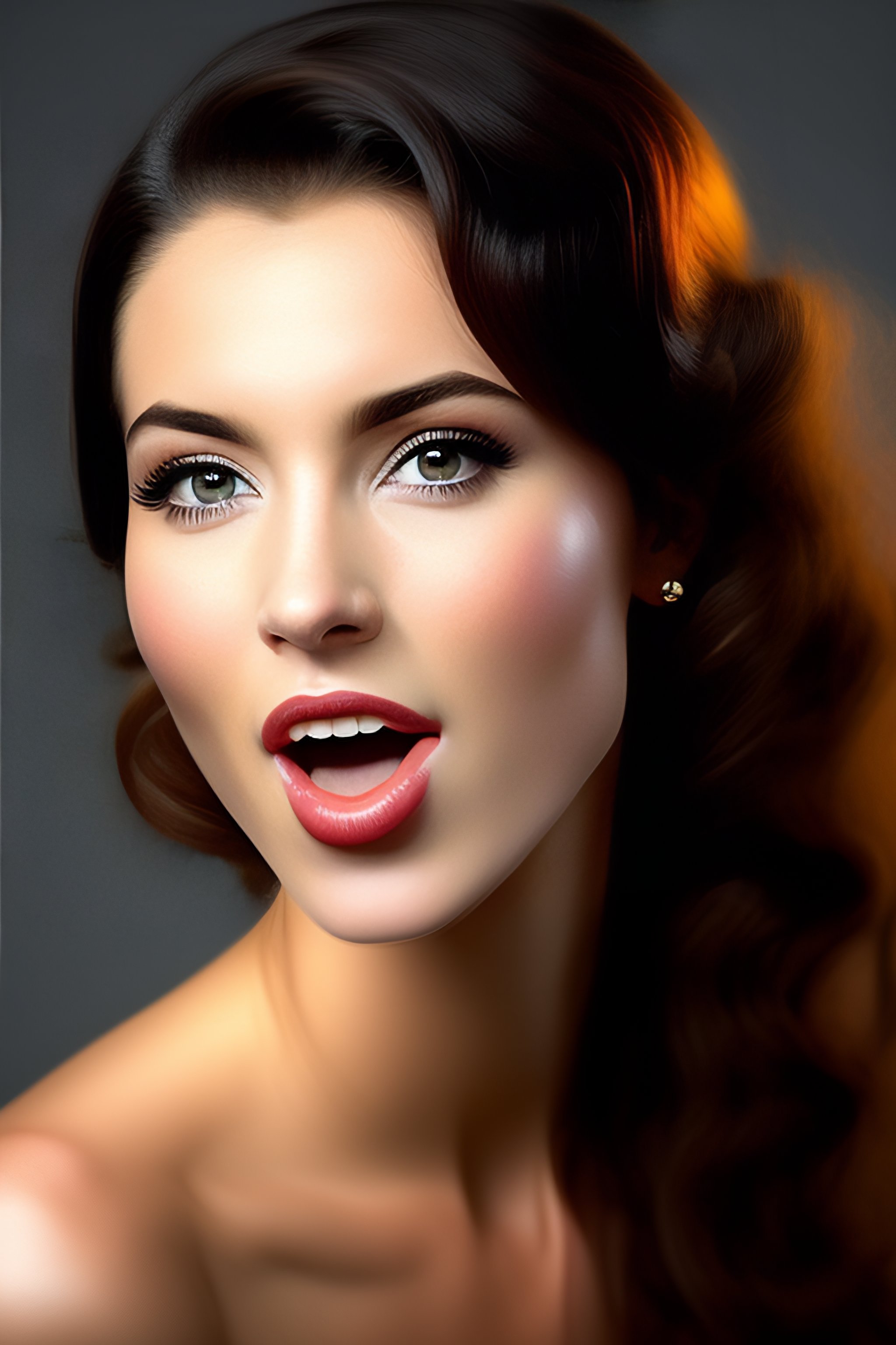 Lexica - Beautiful girl nerd shows tongue