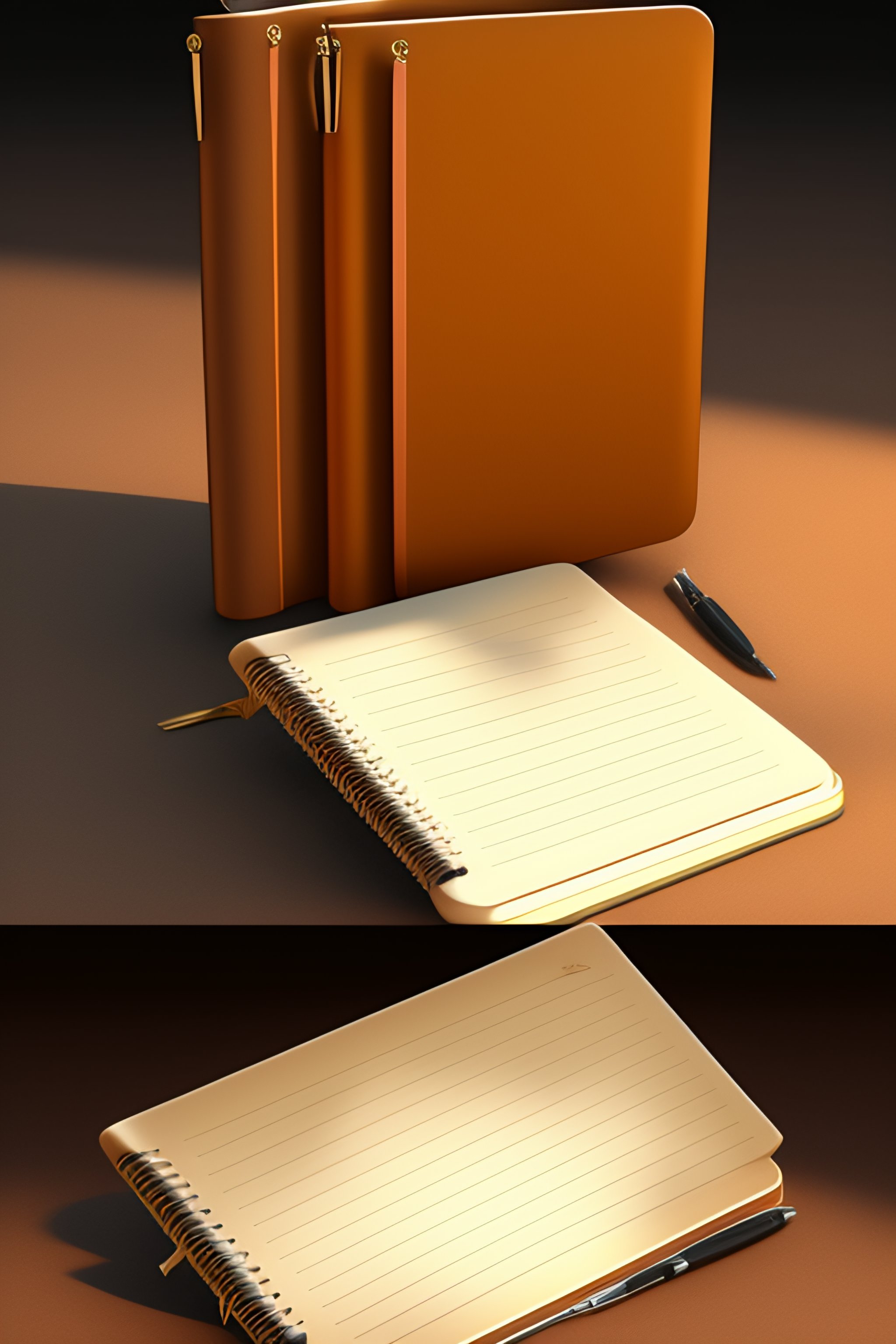 Lexica - Old notebook, open, brown paper, by greg rutkovsky, artstation