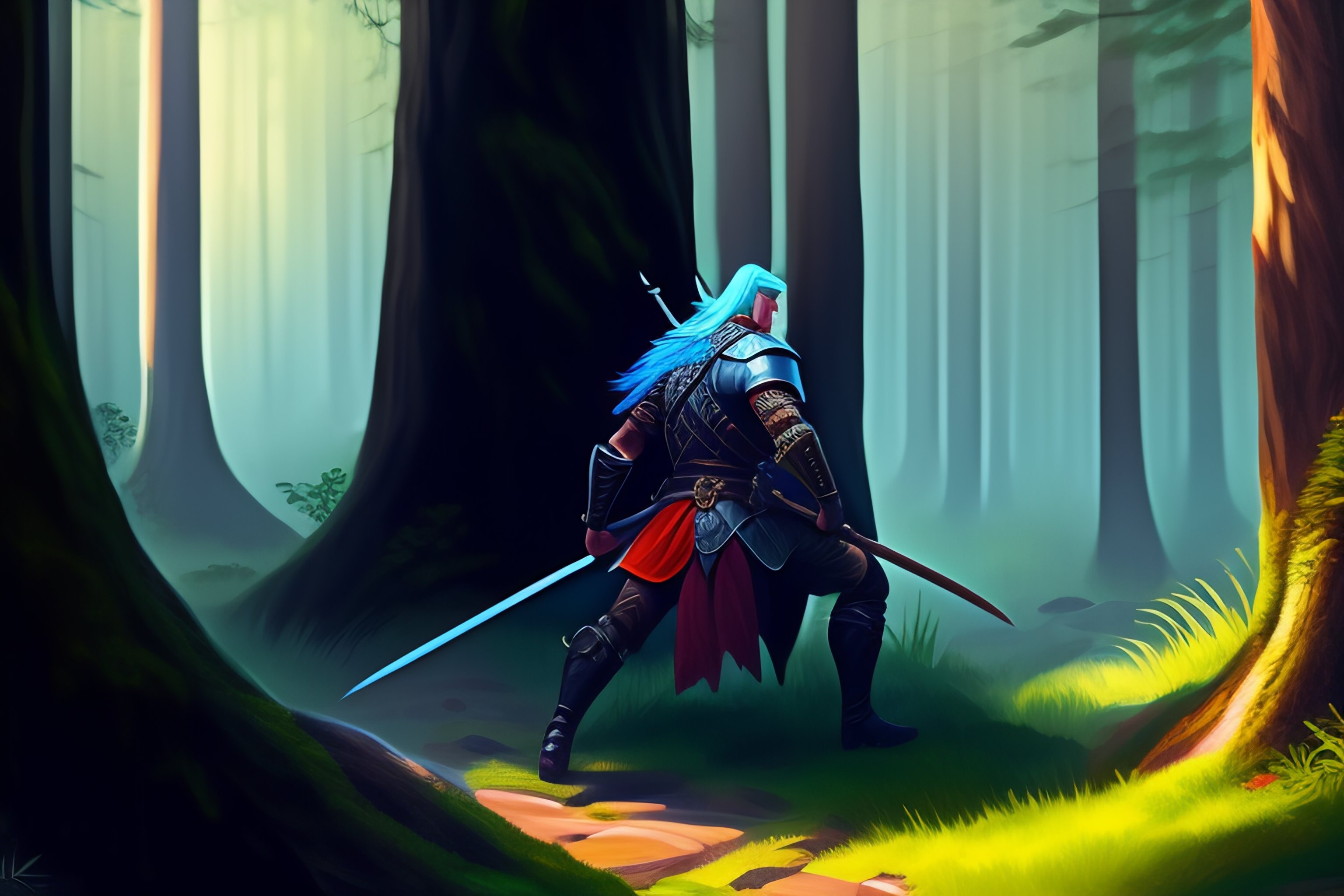 Lexica - Concept art digital painting of two warrior fighting in the ...