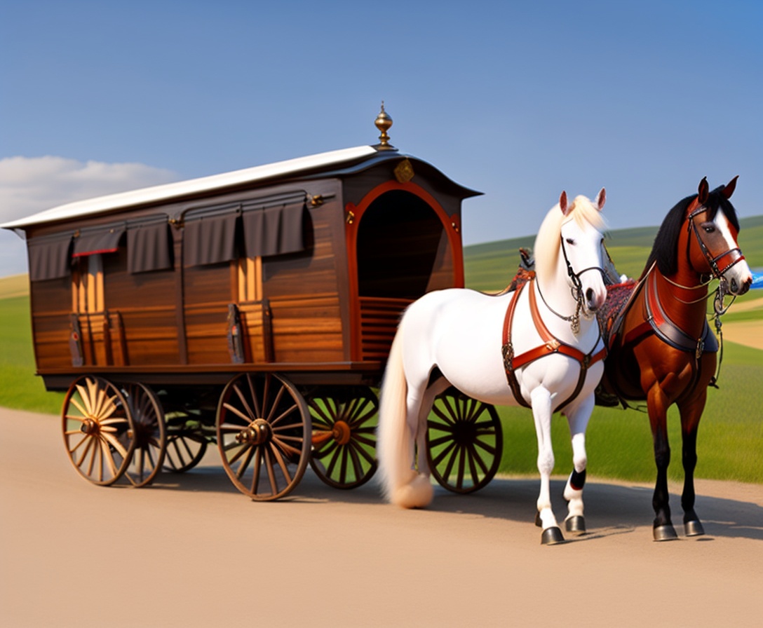 Lexica - Medieval magnificent box wagon of the traveling people made of ...