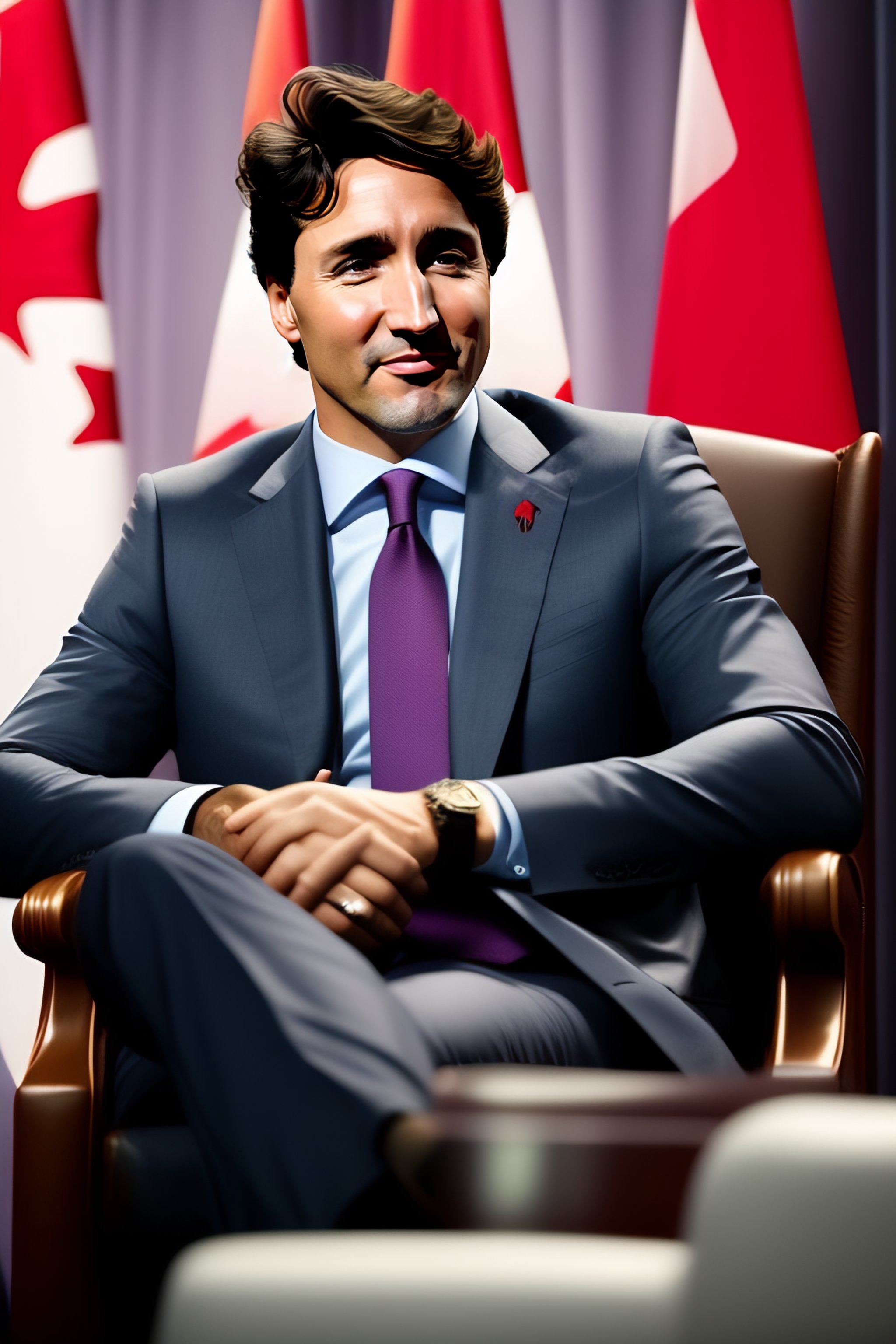 Lexica - Justin Trudeau sitting on a chair