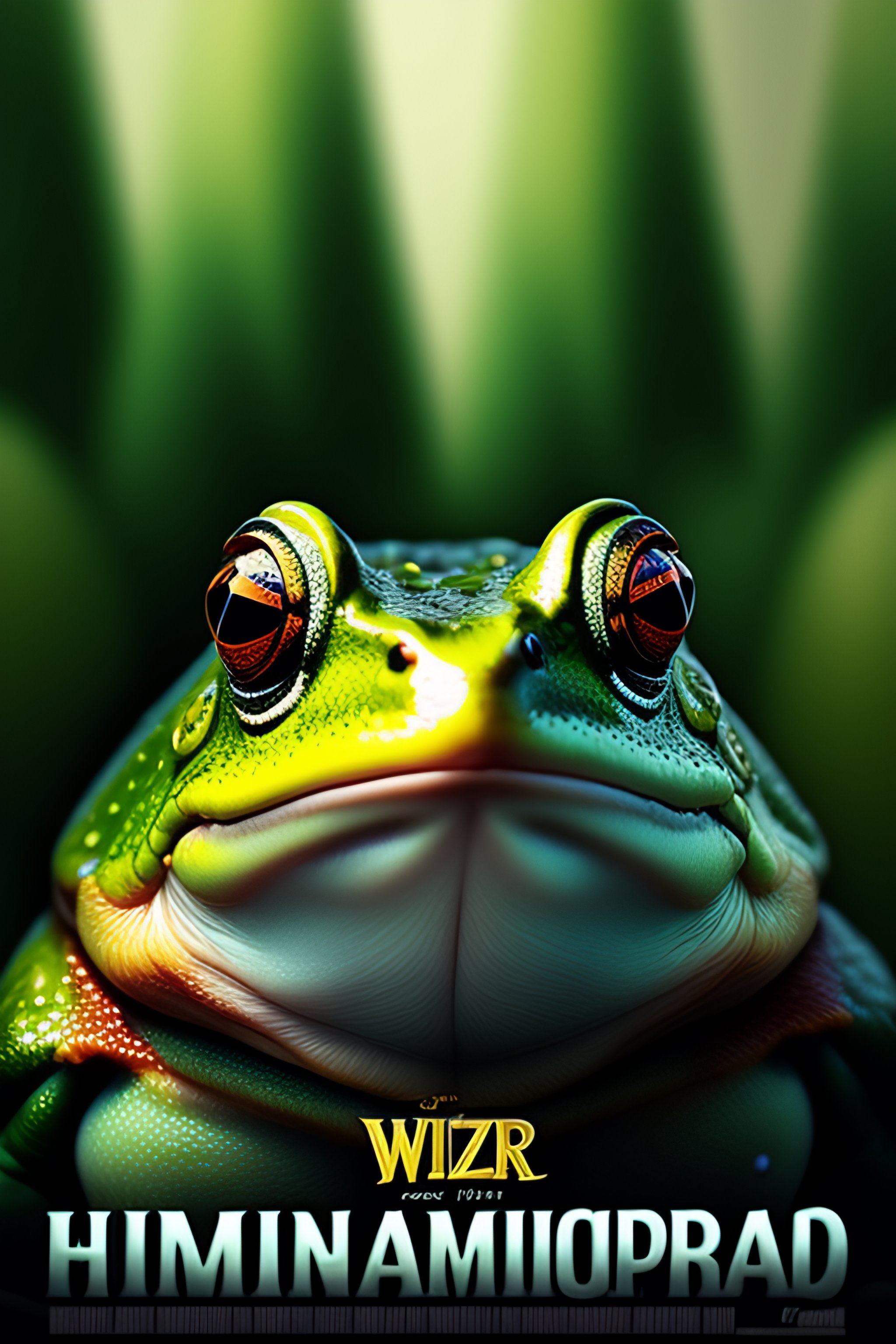 Lexica - Wizard enslaving humanoid frogs, movie poster