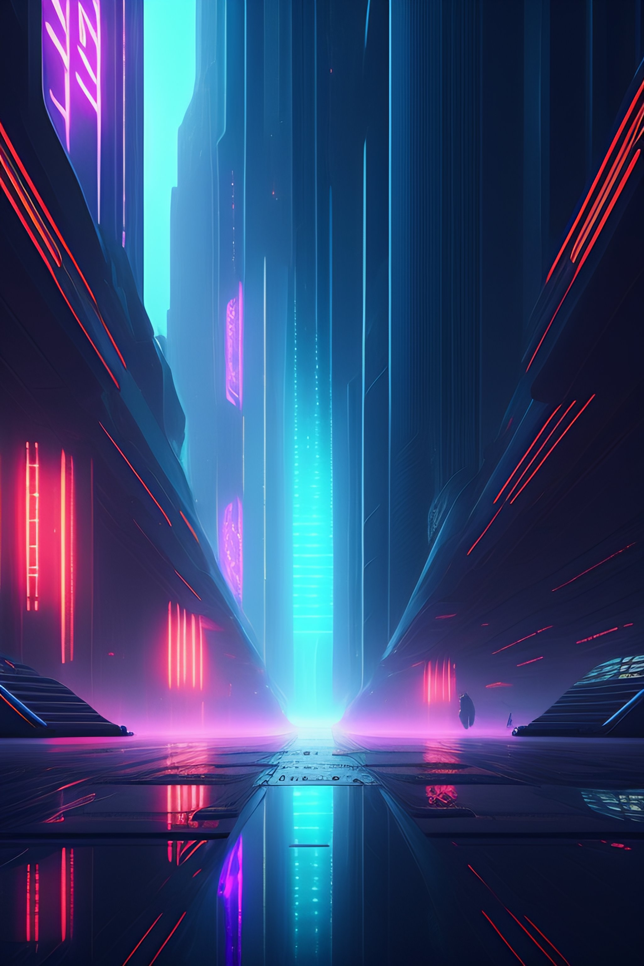 Lexica - Cyberpunk background floor