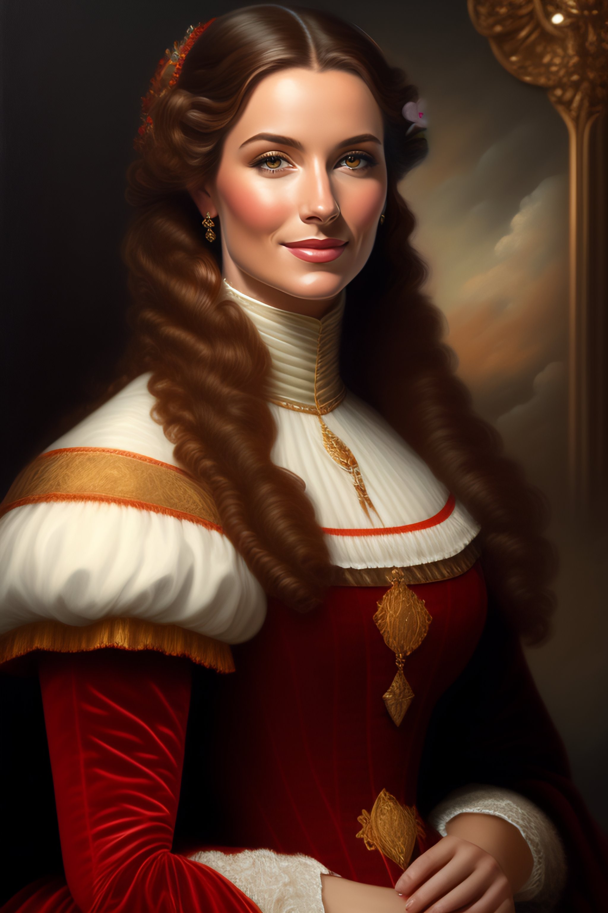 Lexica - HD realistic painting of a lady full body in an old english style