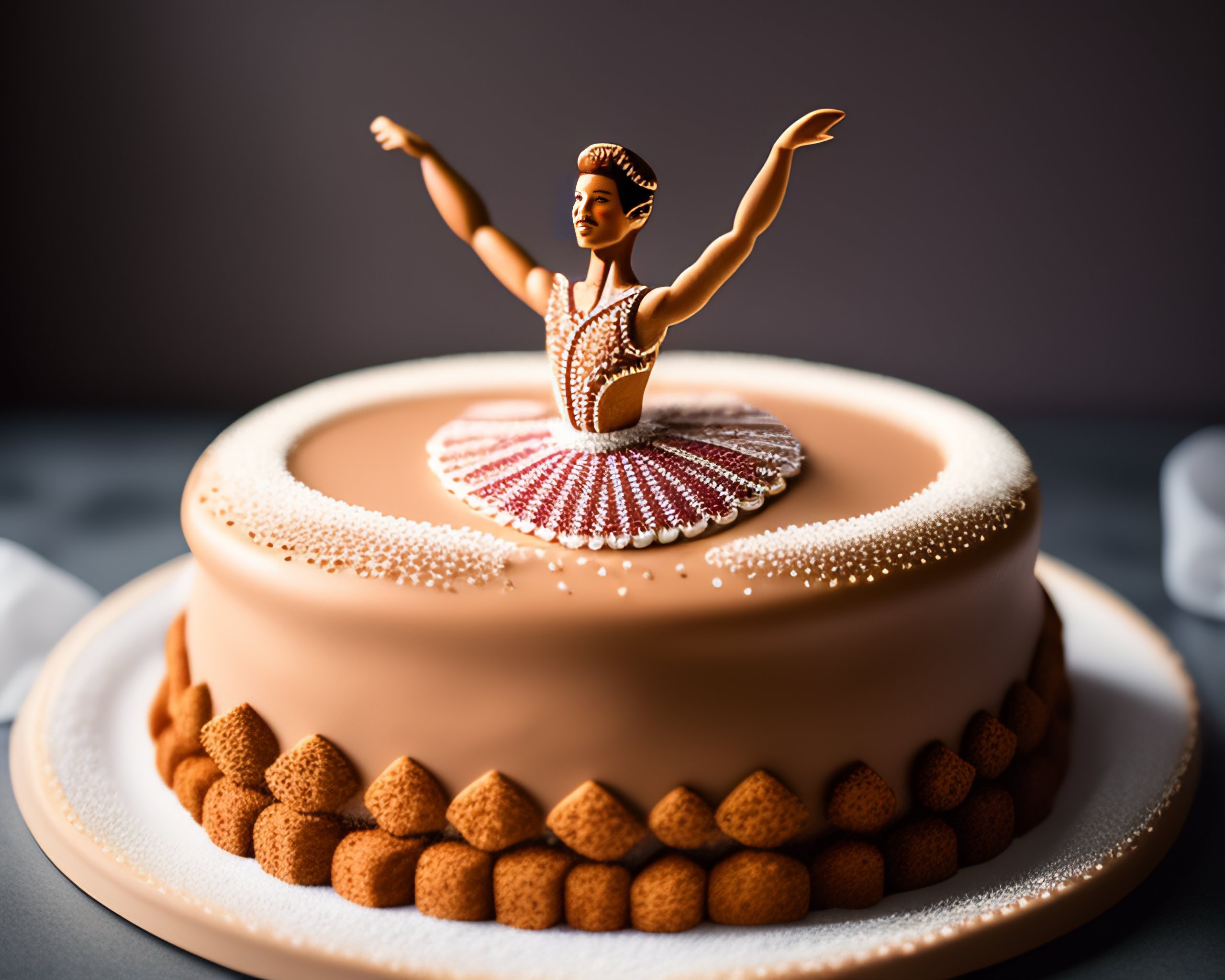 Lexica - Full body photo of a ballet dancer made of gingerbread